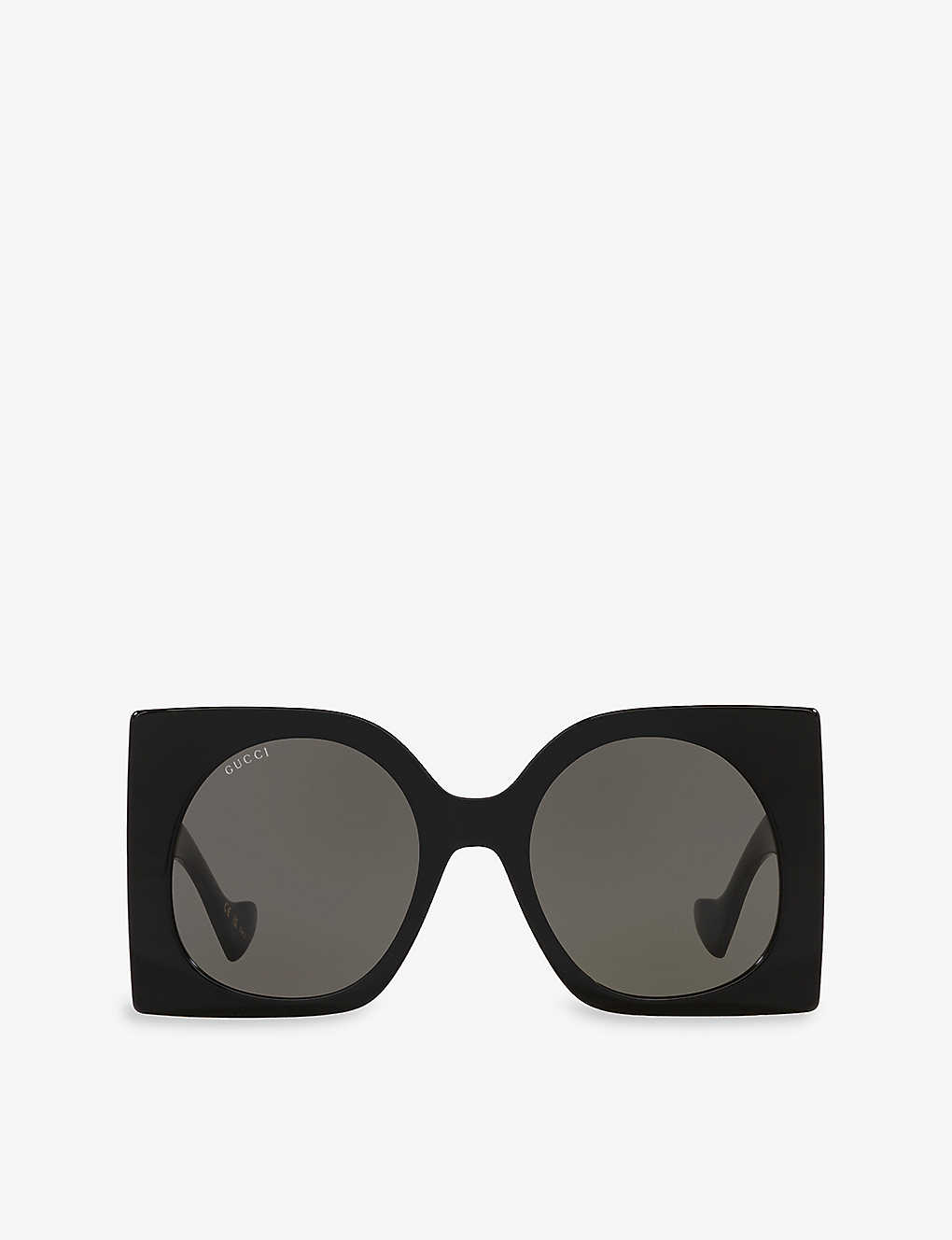 GUCCI Cut-Out Interlocking-G Acetate Sunglasses in BLACK | endource