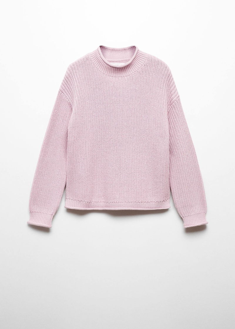 MANGO Reverse Knit Sweater in Light/Pastel Purple | endource