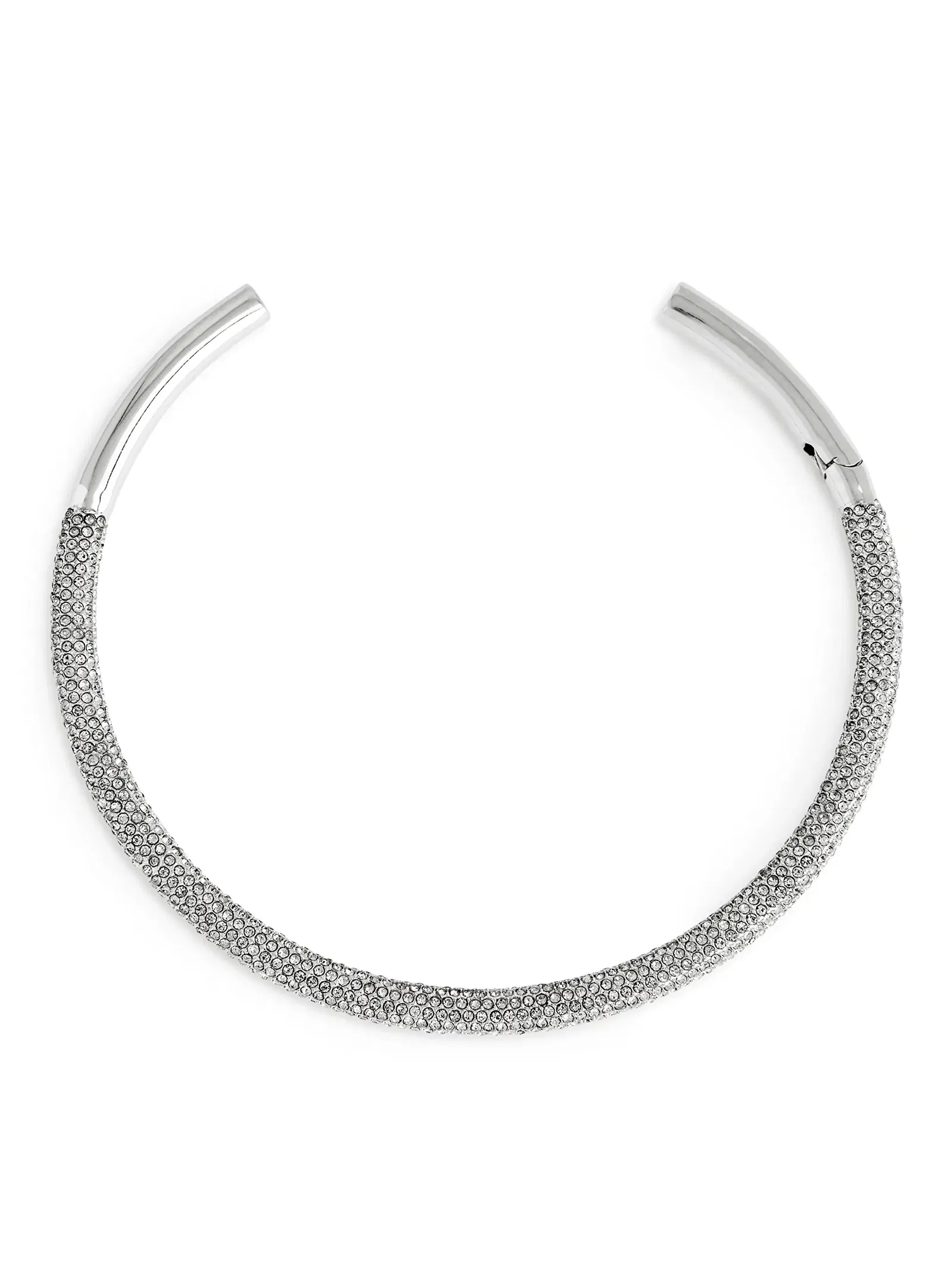 ARKET Rhinestone Cuff Necklace in Silver | endource
