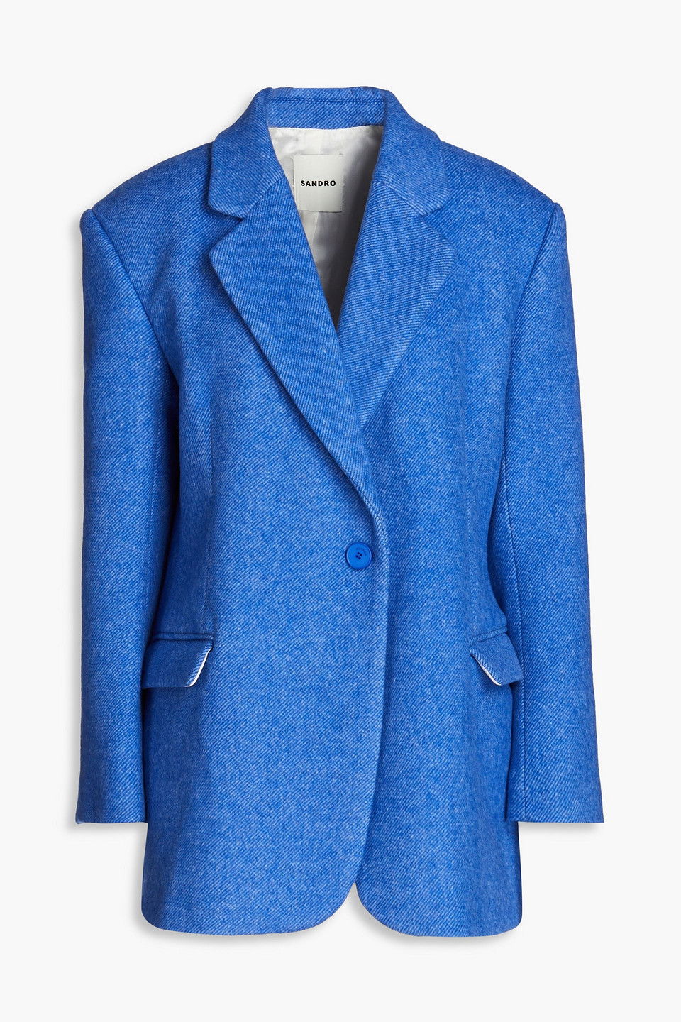 SANDRO Meg Wool-Blend Blazer in Blue | endource