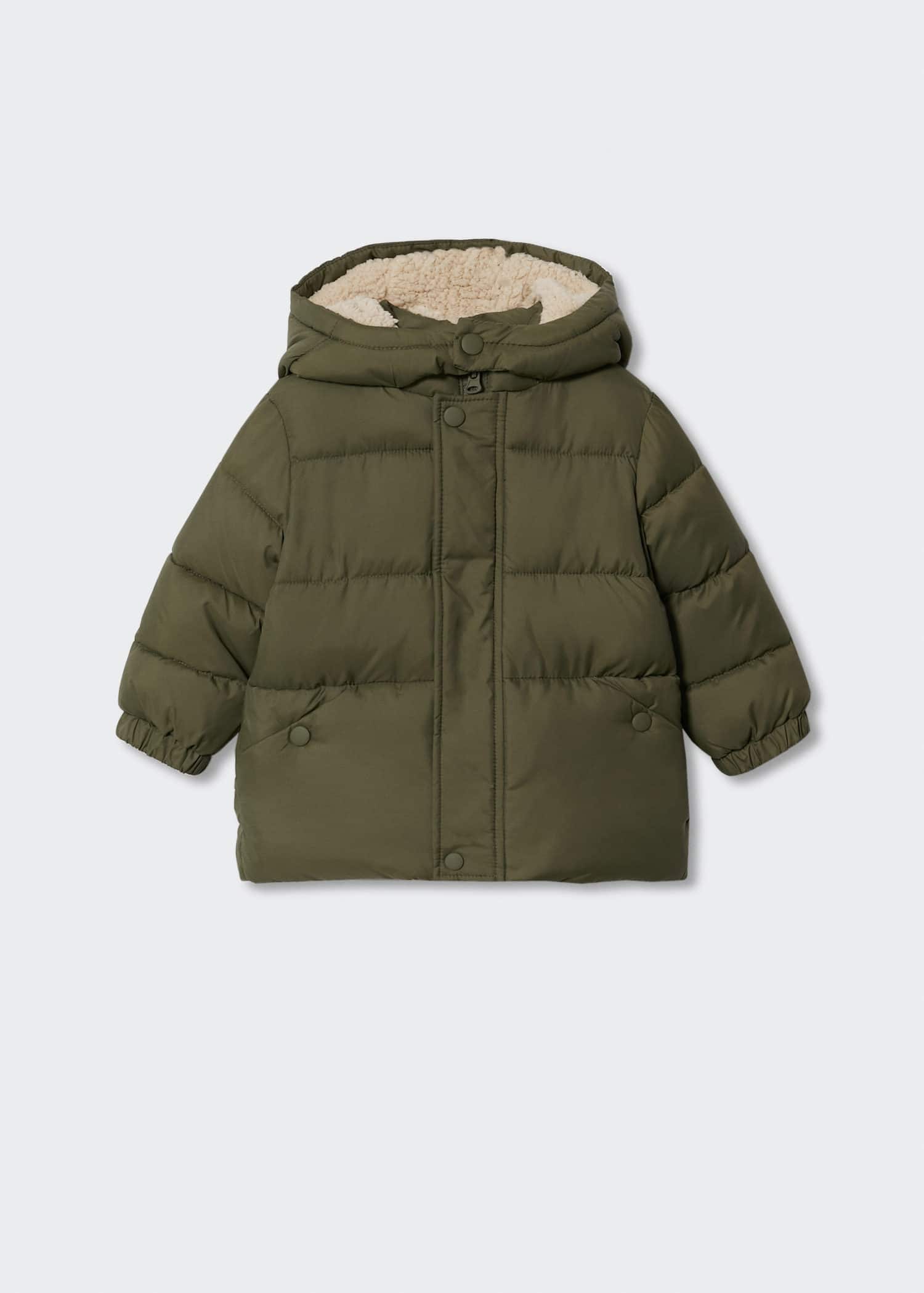 MANGO Padded Anorak With Shearling Lining | endource