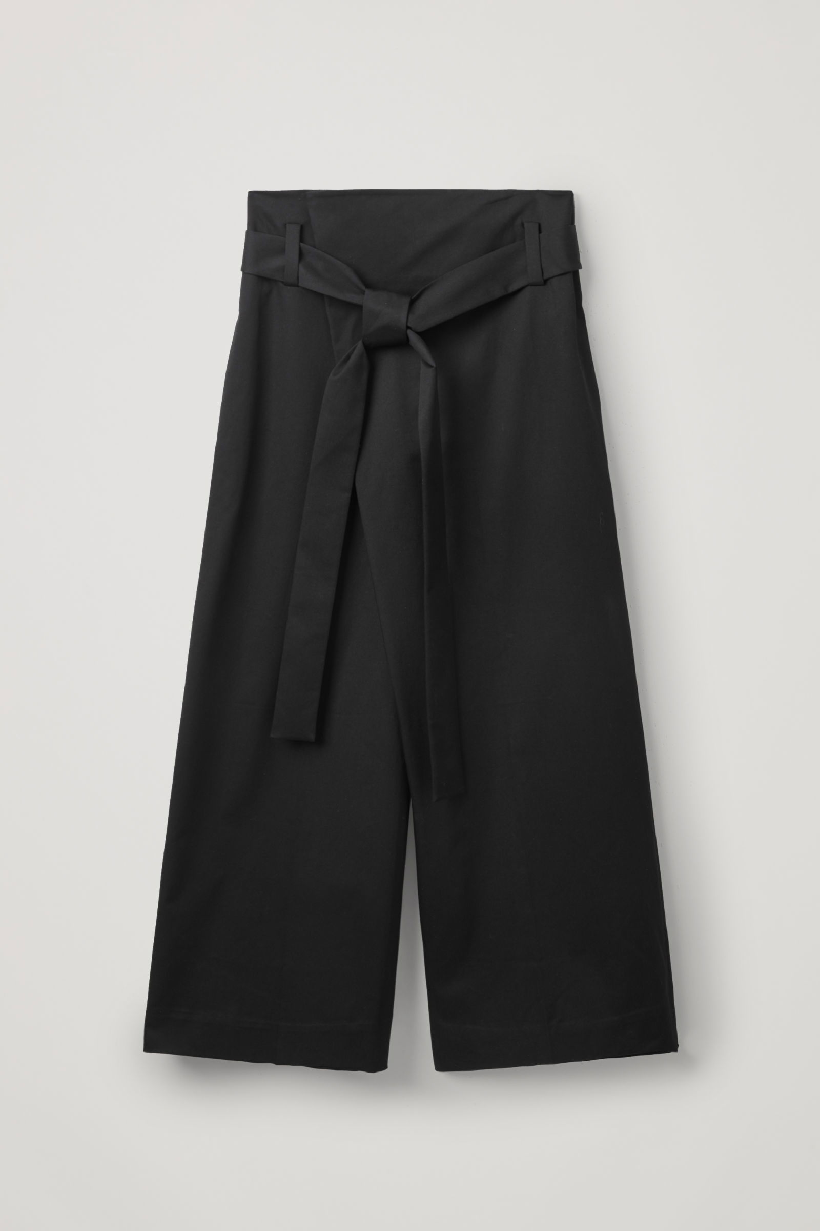 COS Paperbag Cropped Trousers in Black | endource