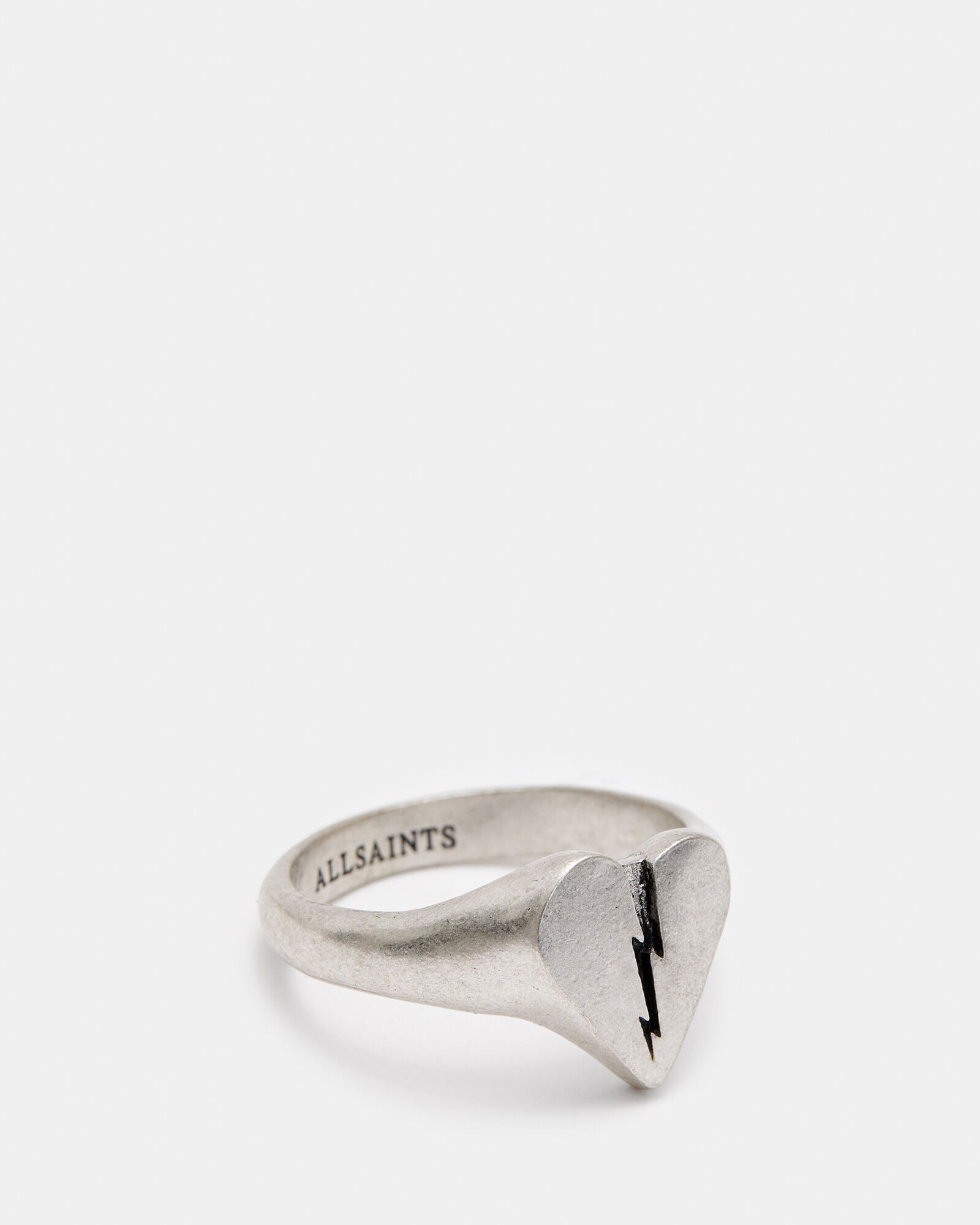 ALLSAINTS Split Heart Sterling Silver Signet Ring | endource