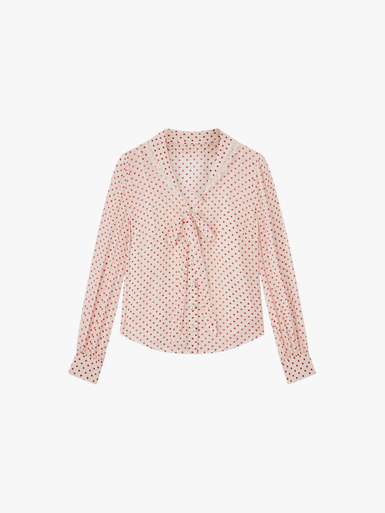 L.K. BENNETT Hilde Spot Tie Front Blouse | endource