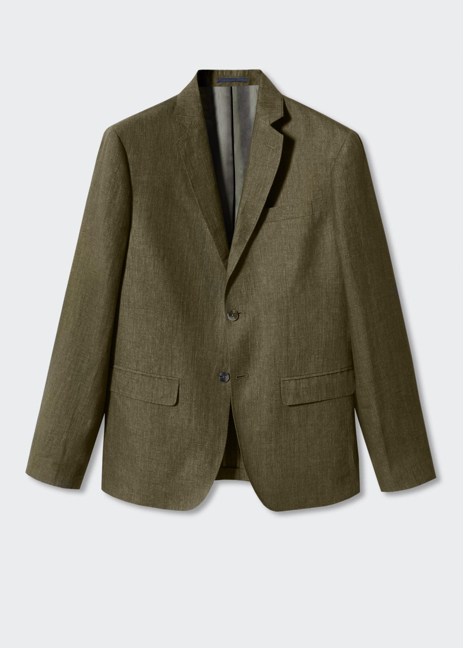 MANGO 100% Linen Slim-fit Suit Jacket in Green | Endource