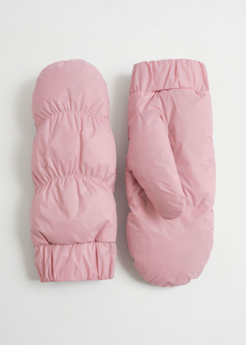 & OTHER STORIES Down Padded Mittens in Light pink | endource