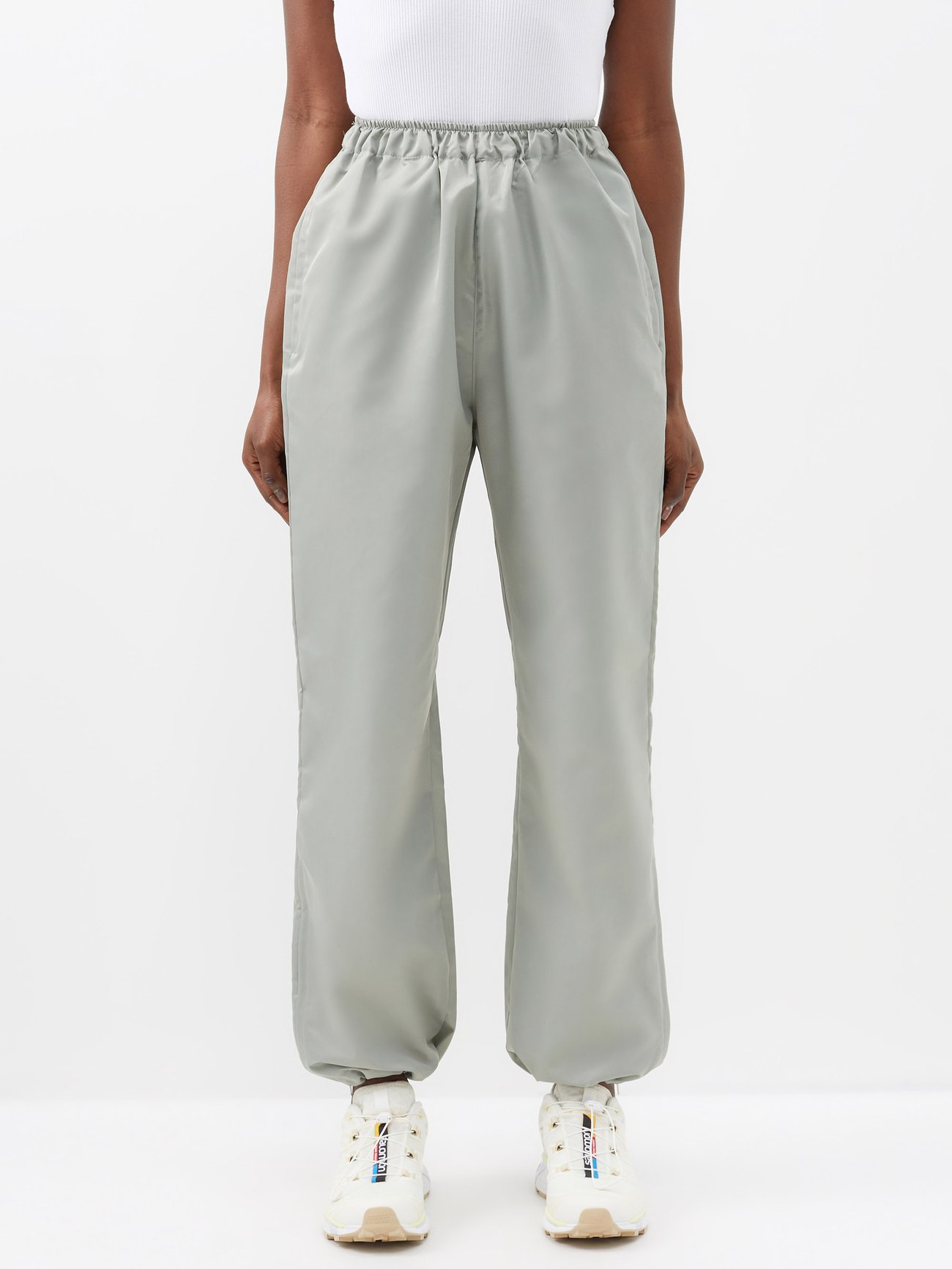 THE FRANKIE SHOP Kevin Drawstring-Cuff Track Pants in Grey | endource