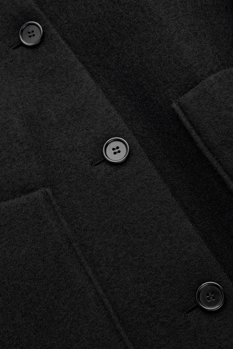 COS Boiled Wool Jacket in Black | endource