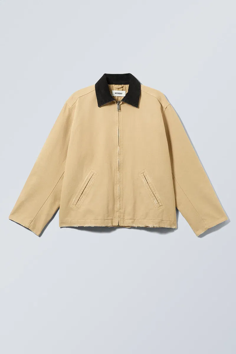 WEEKDAY Belle Washed Canvas Jacket in Dusty Beige | endource