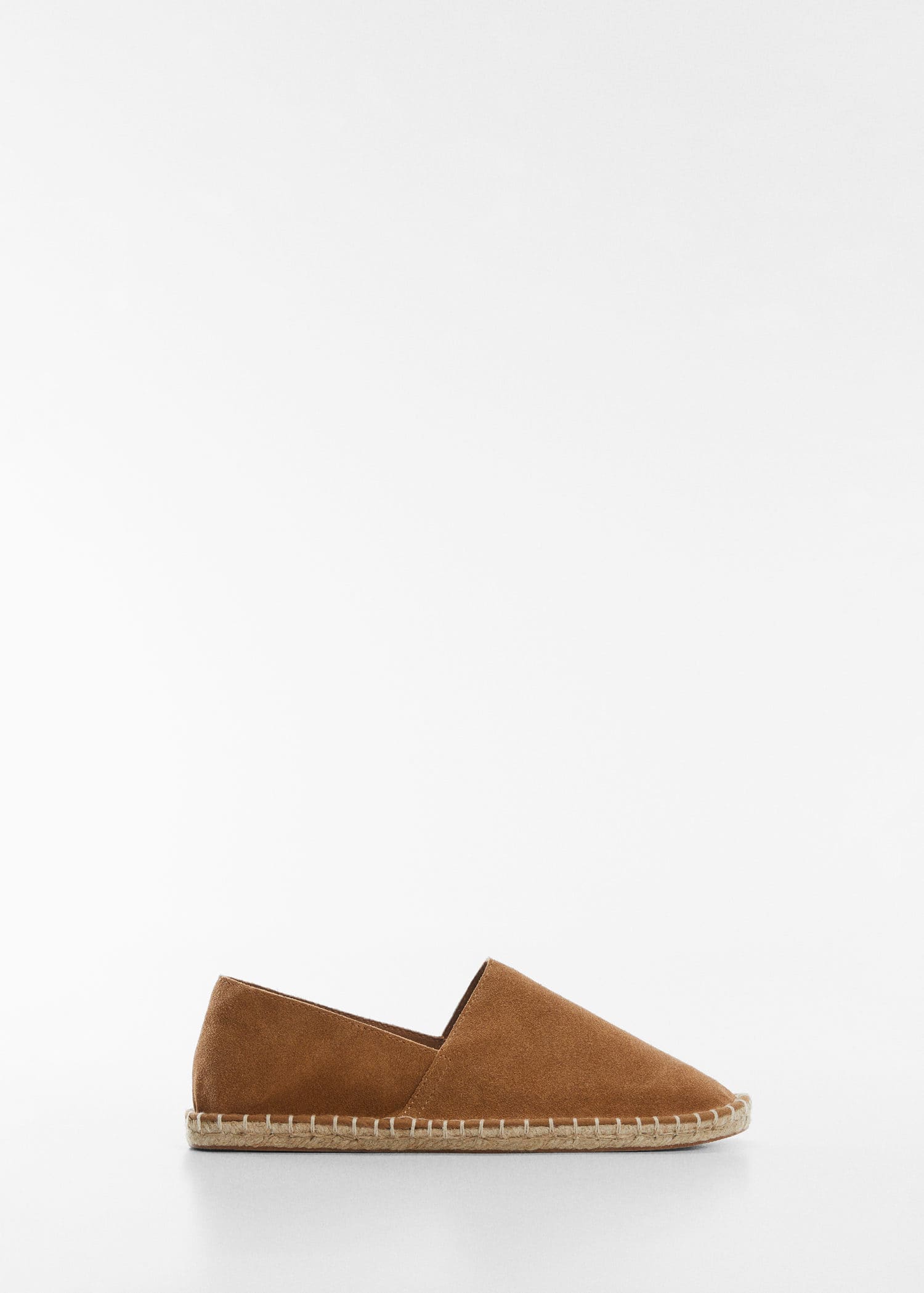 MANGO Leather-Blend Espadrilles in Medium Brown | endource