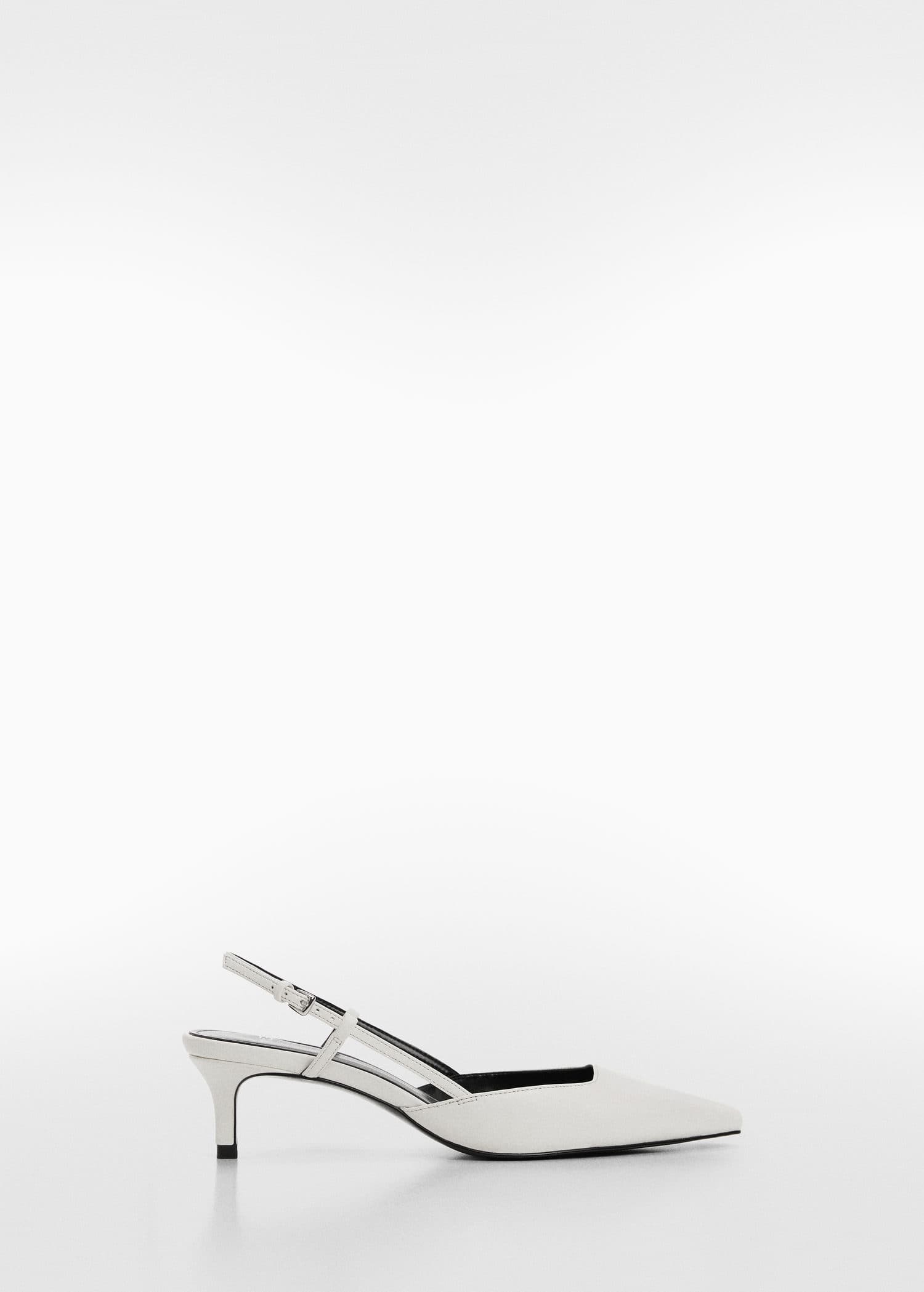 MANGO Sling Back Heel Shoes in White | endource
