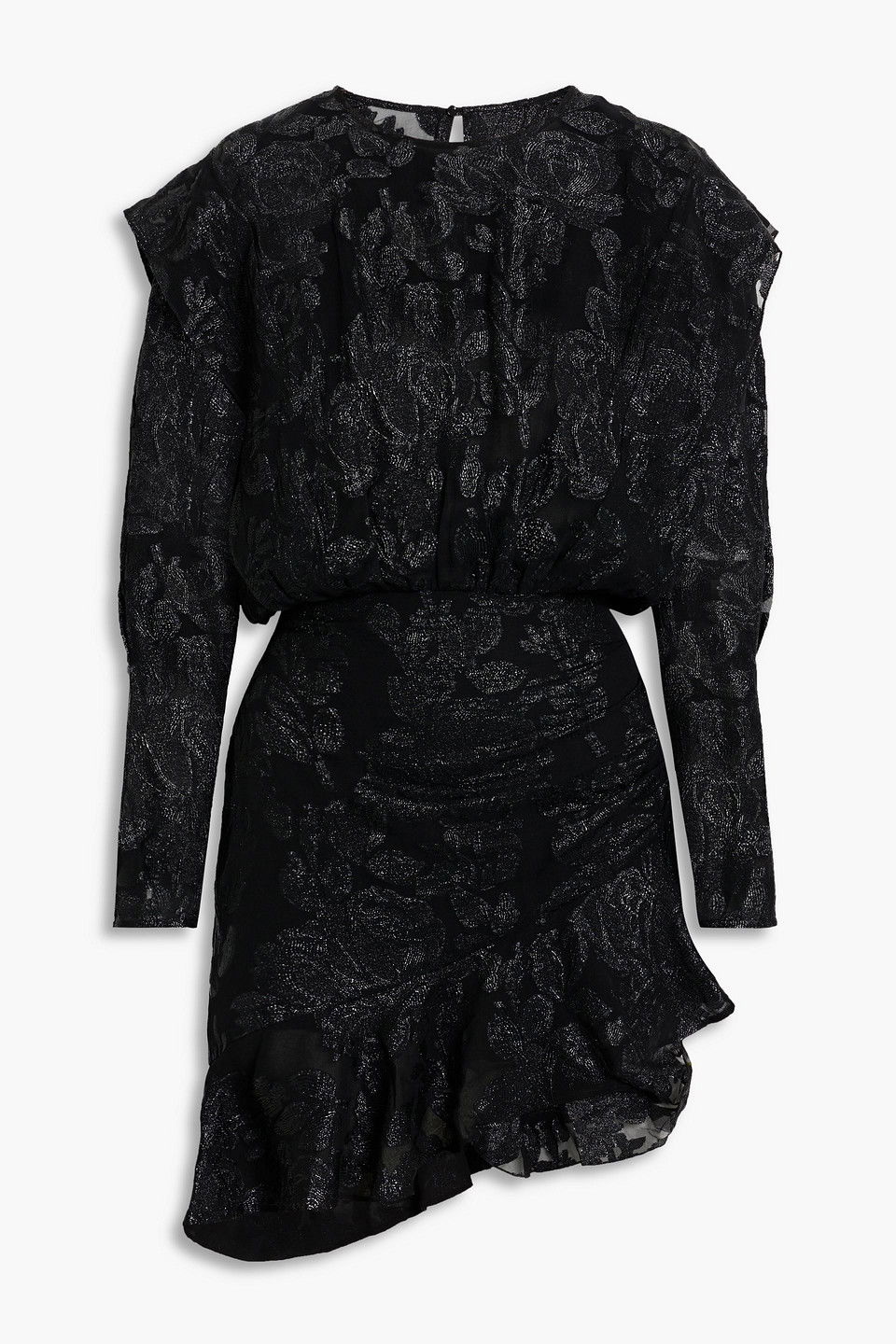 IRO Murai Ruffled Metallic Fil Coupé Silk-Blend Chiffon Mini Dress in ...