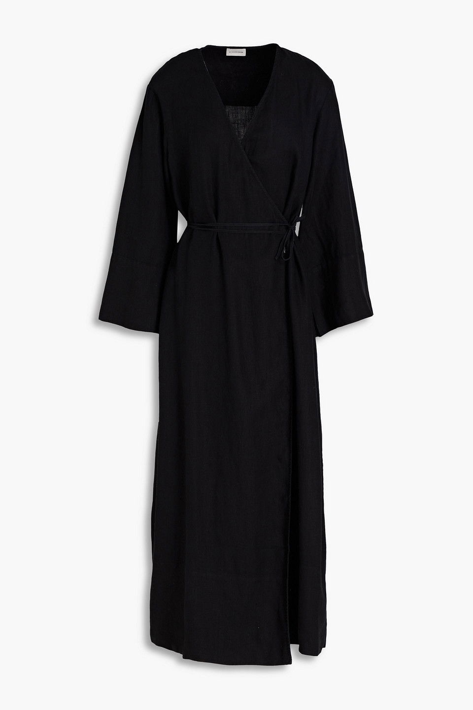BY MALENE BIRGER Manissa Linen Midi Wrap Dress in Black | endource