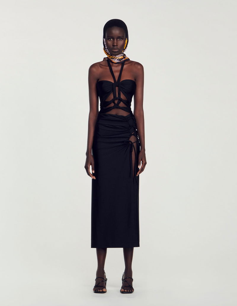 SANDRO One-Piece Openwork Swimsuit With Ties | endource