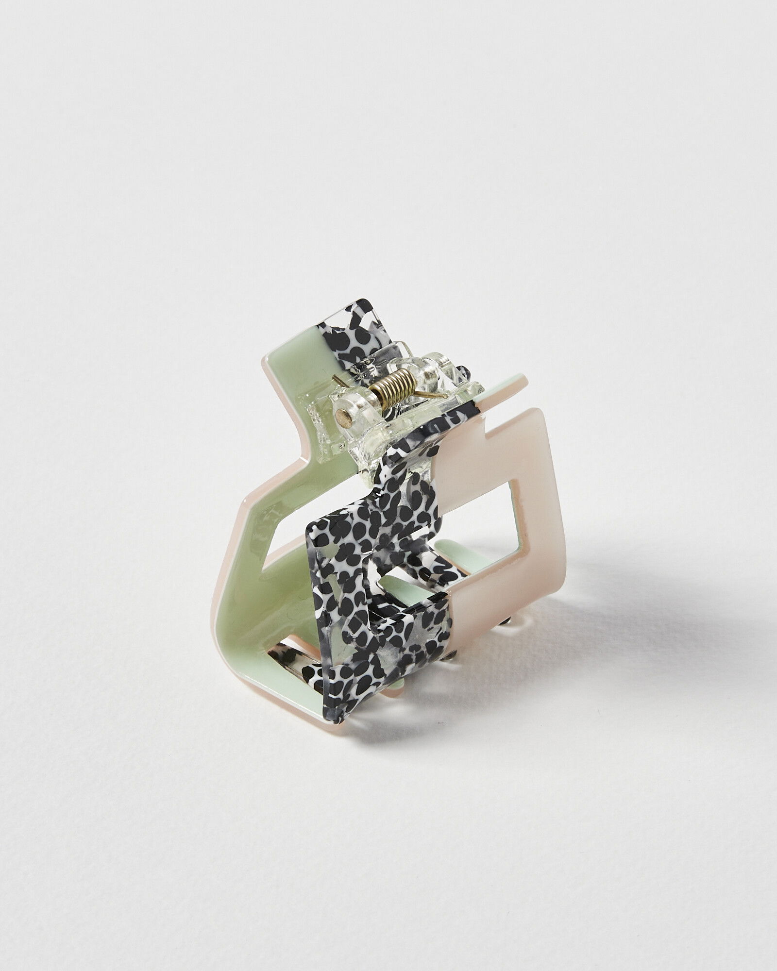 OLIVER BONAS Nixi Colour Block & Spotted Square Hair Claw Clip | endource
