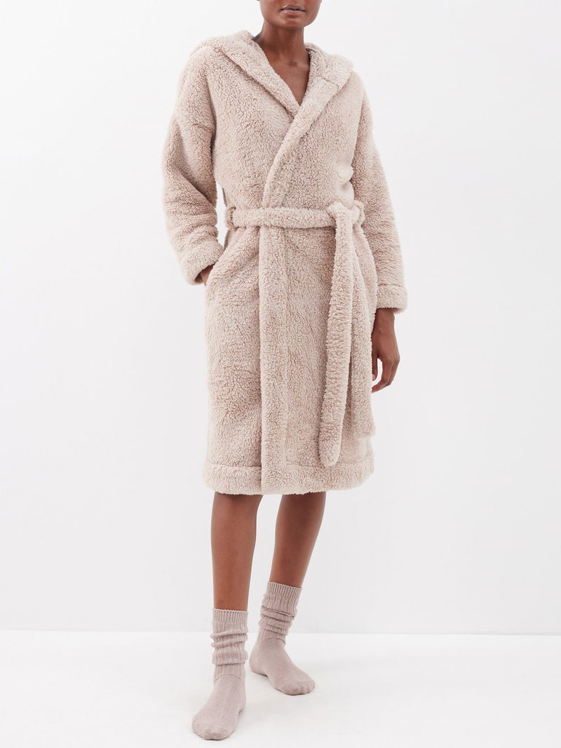 SKIN Wyleen Recycled-Fibre Robe in Beige | endource