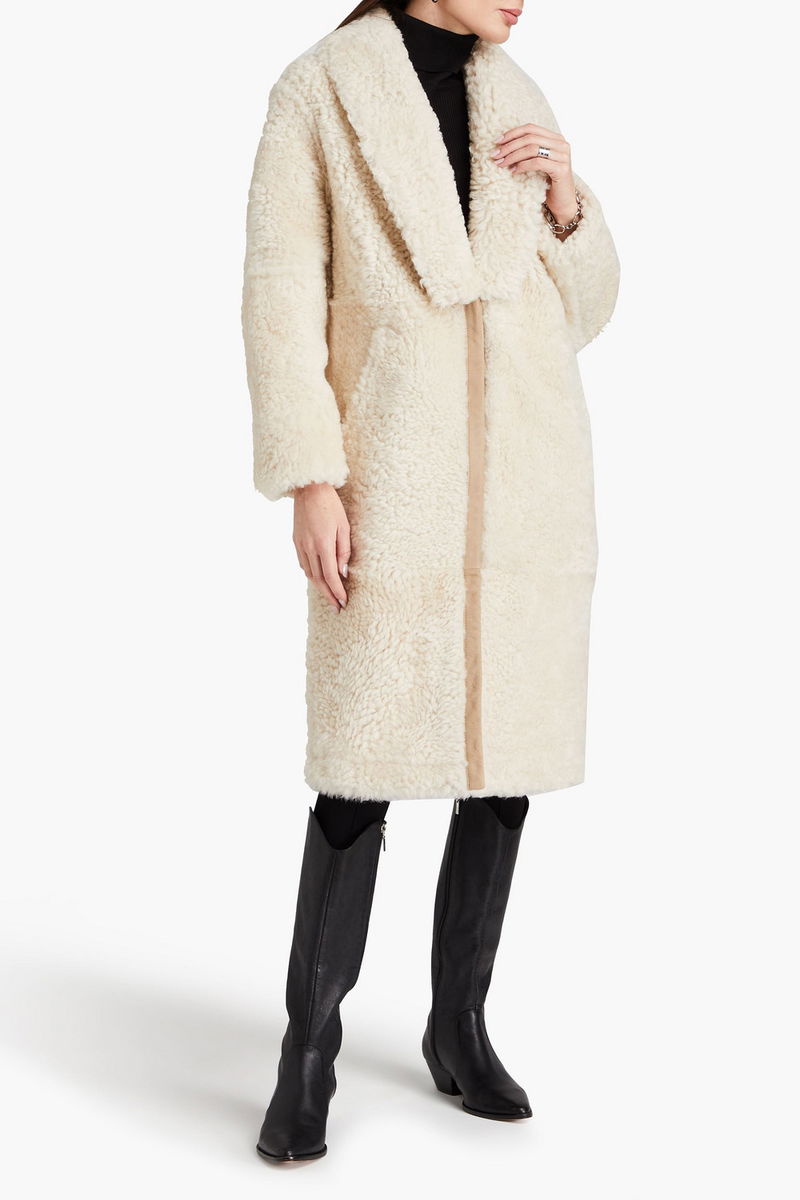 IRO Kamala Shearling Coat in Neutral | endource