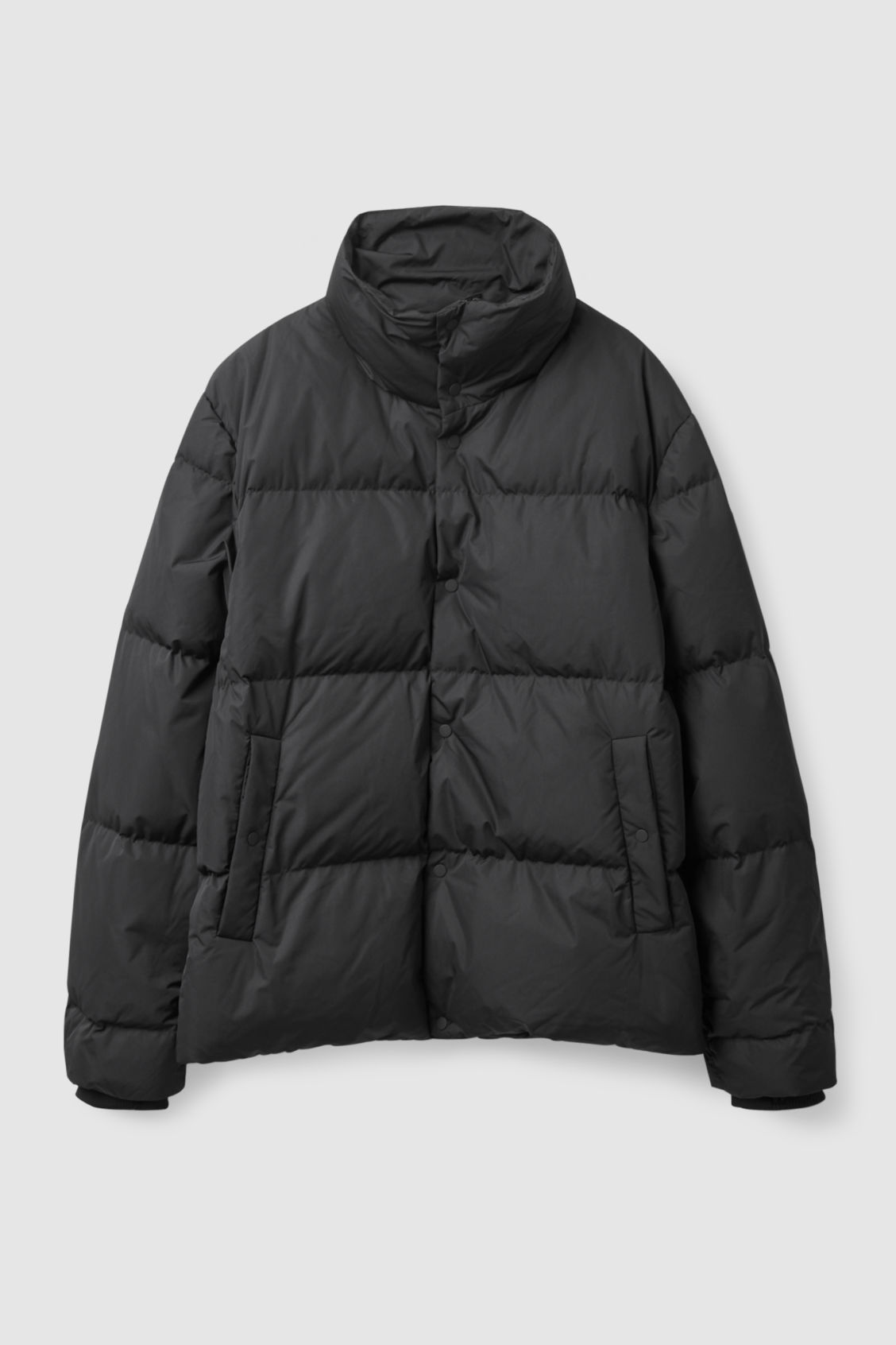 COS Short Puffer Jacket in BLACK | endource