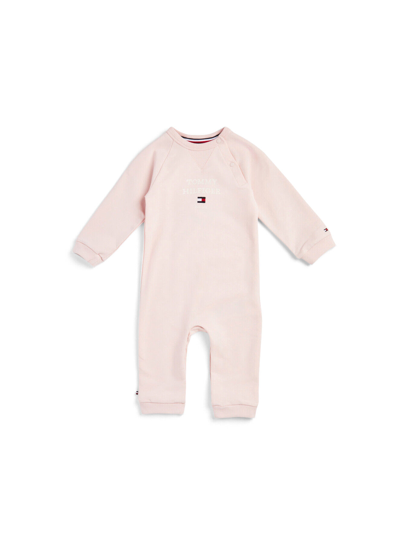 TOMMY HILFIGER Baby TH Logo Coverall in Whimsy Pink | endource