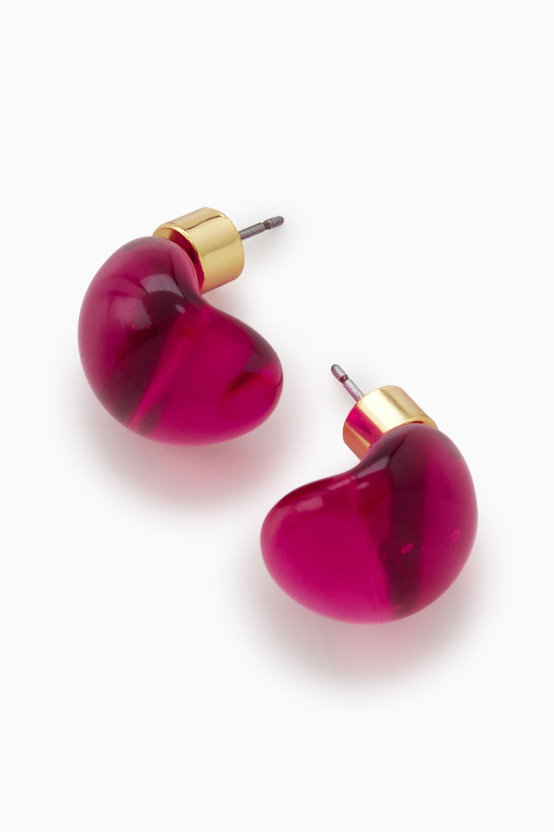 COS Spherical Glass Stud Earrings in PINK | endource
