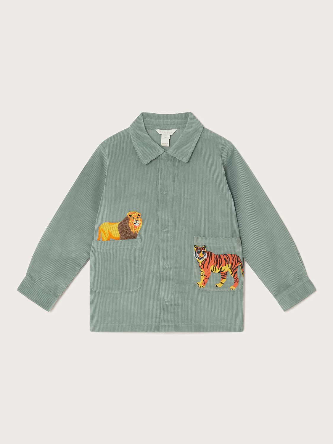 Monsoon WWF Tiger Cord Shacket in Blue | Endource