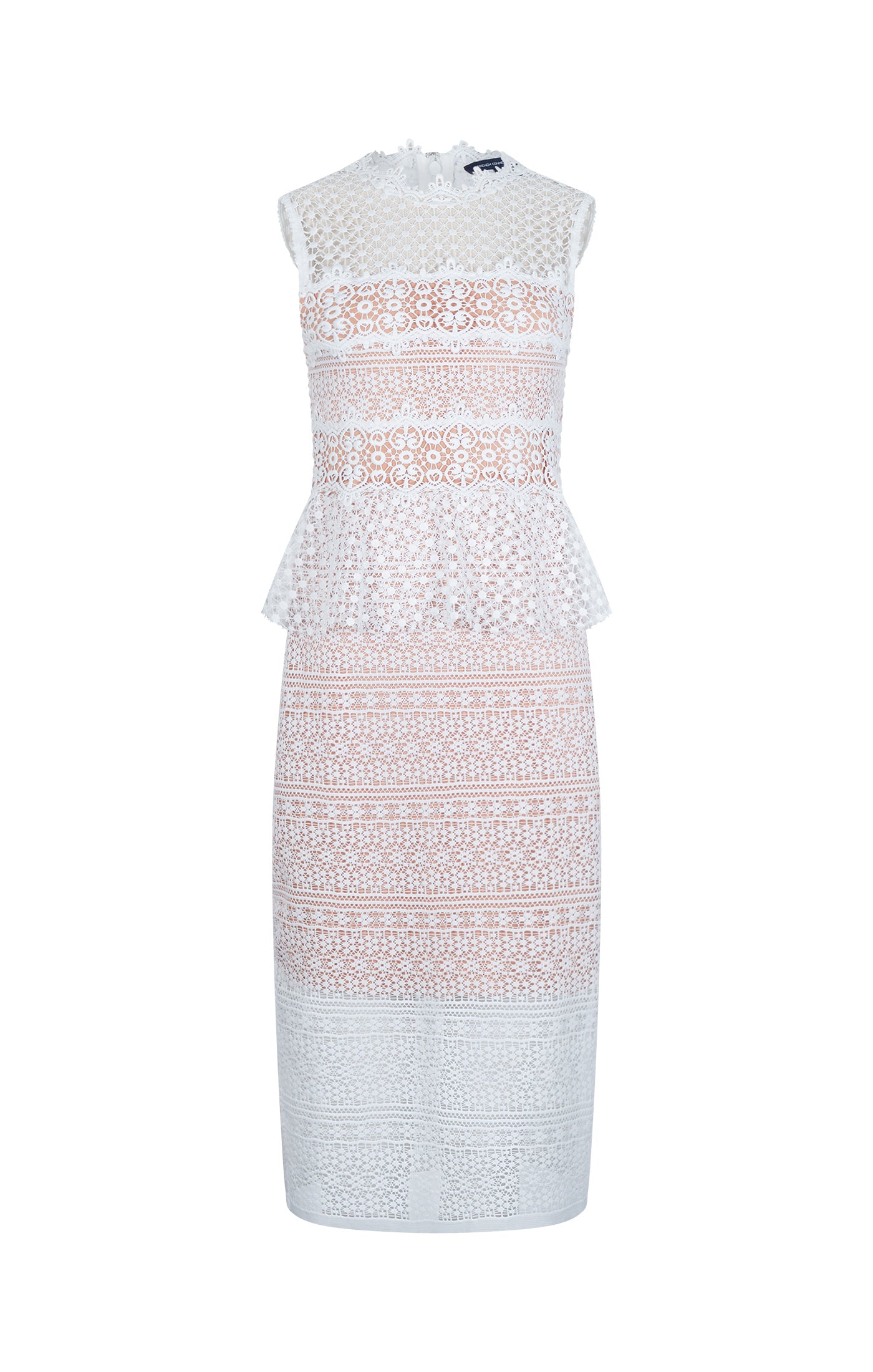 FRENCH CONNECTION Ramona Lace Bodycon Dress in Linen White | Endource