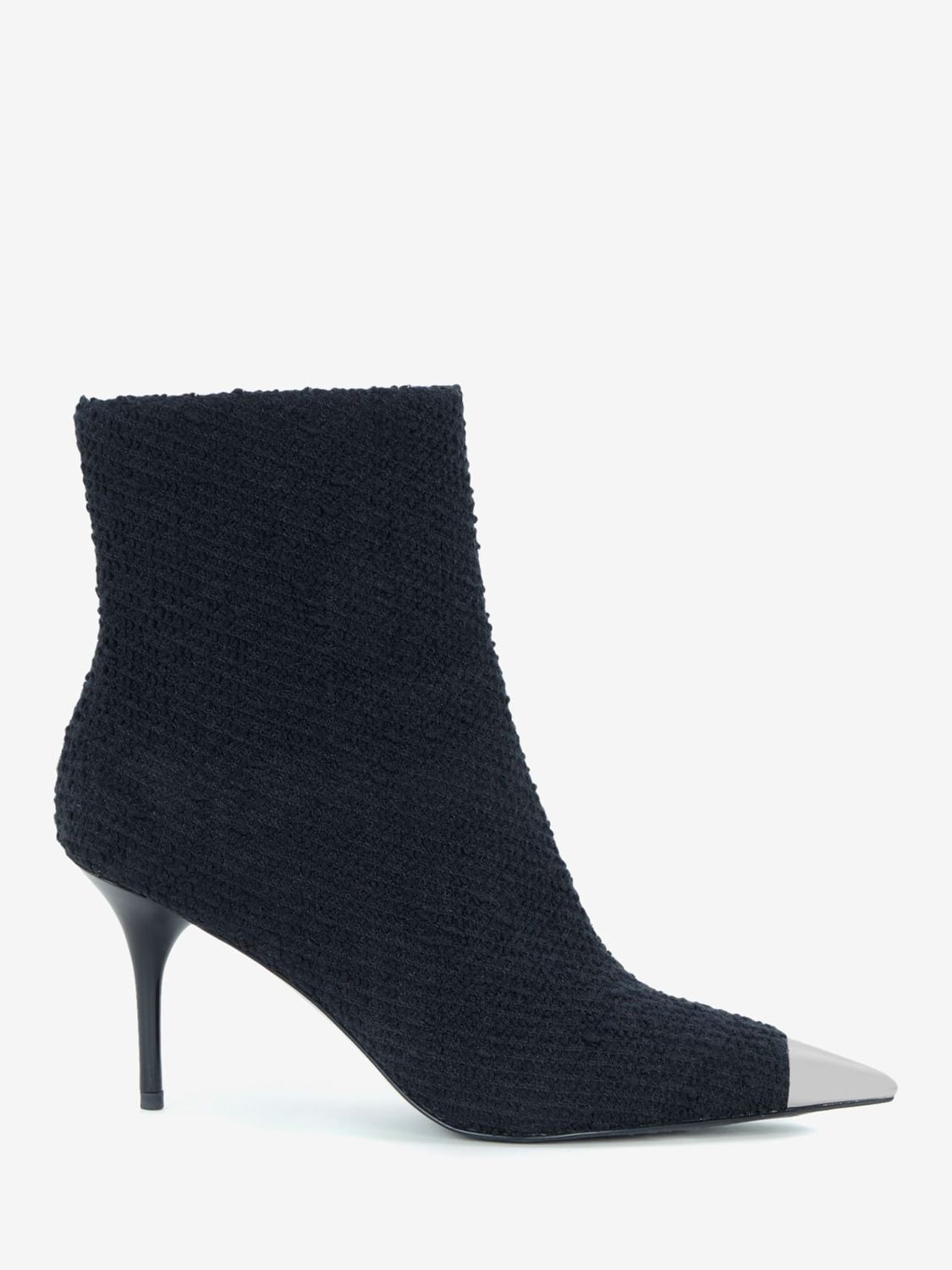 MINT VELVET Boucle Toe Cap Stiletto Heel Ankle Boots in Black | endource
