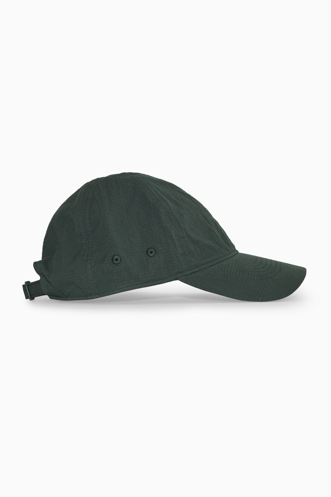 COS Seersucker Baseball Cap in DARK GREEN | endource