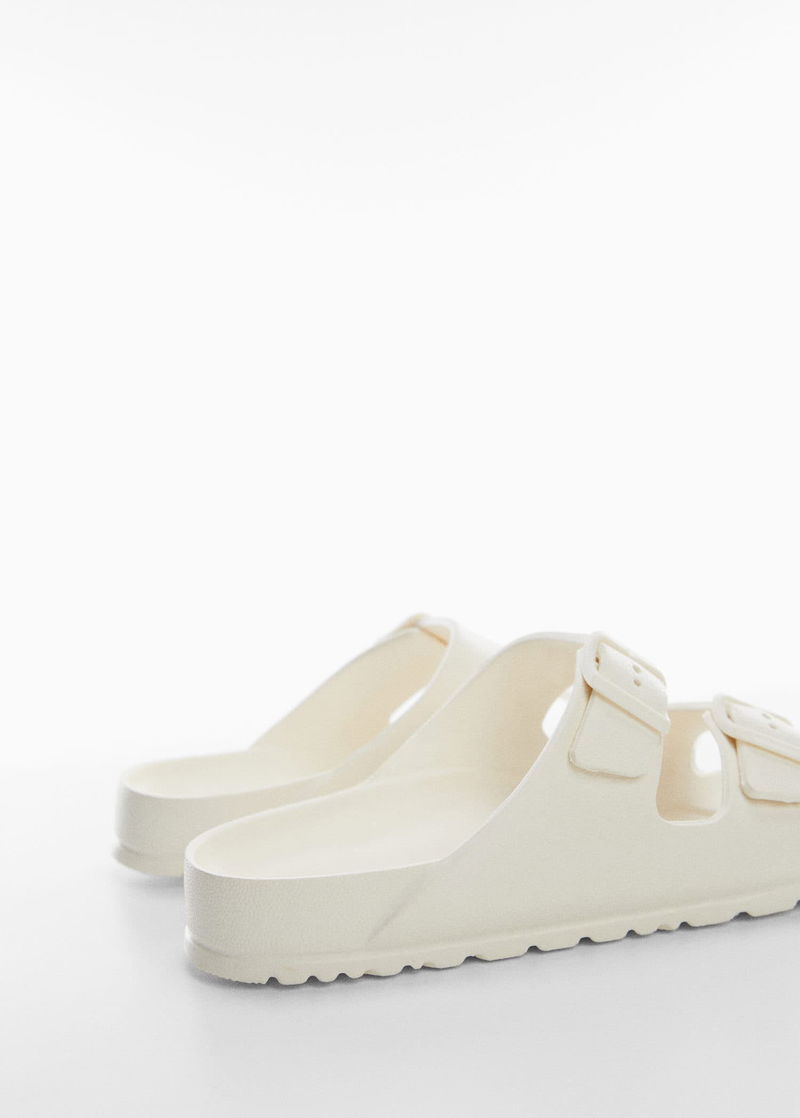 Mango Buckles Flip Flops In White Endource