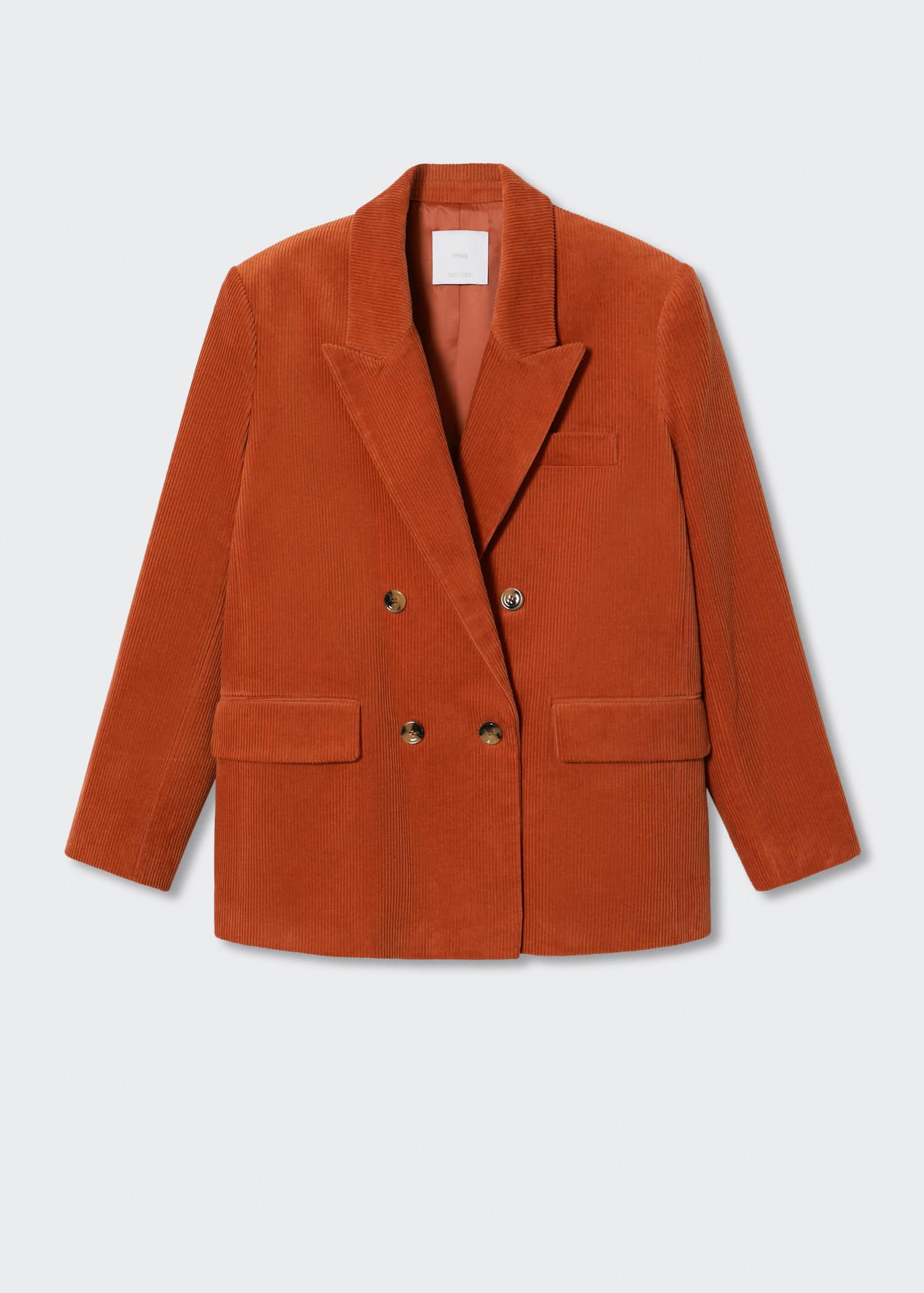MANGO Corduroy Suit Jacket in Orange | Endource