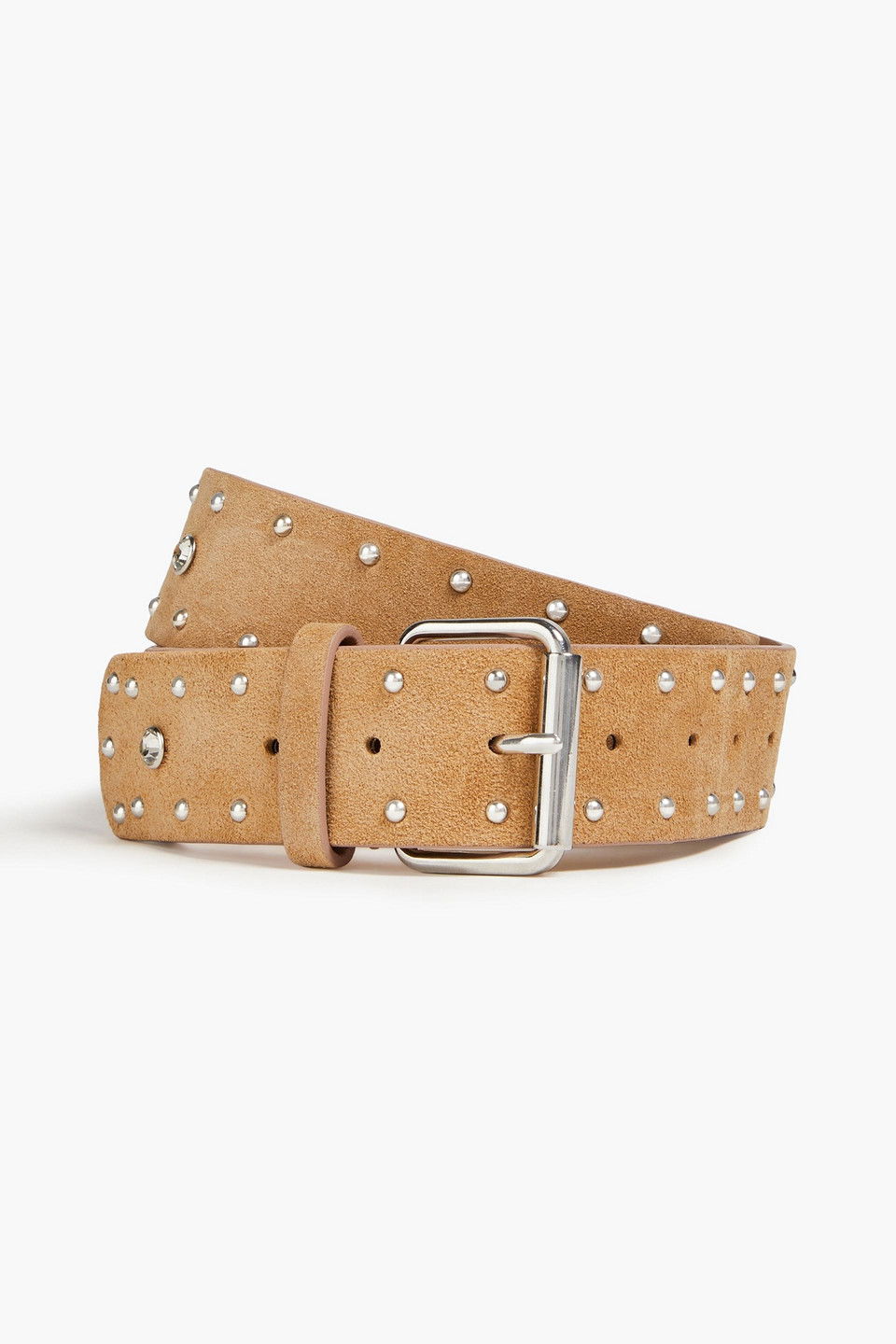 MAJE Embellished Suede Belt in Brown | Endource