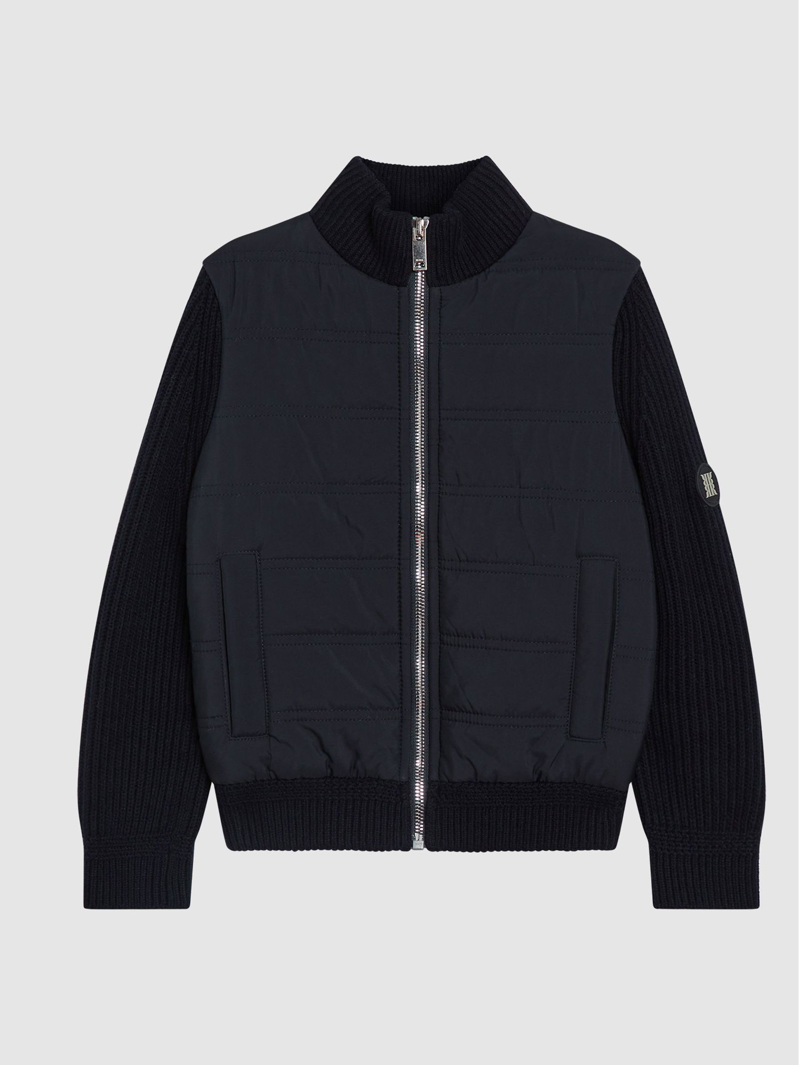 REISS Trainer Junior Hybrid Zip Through Quilted Jumper | endource