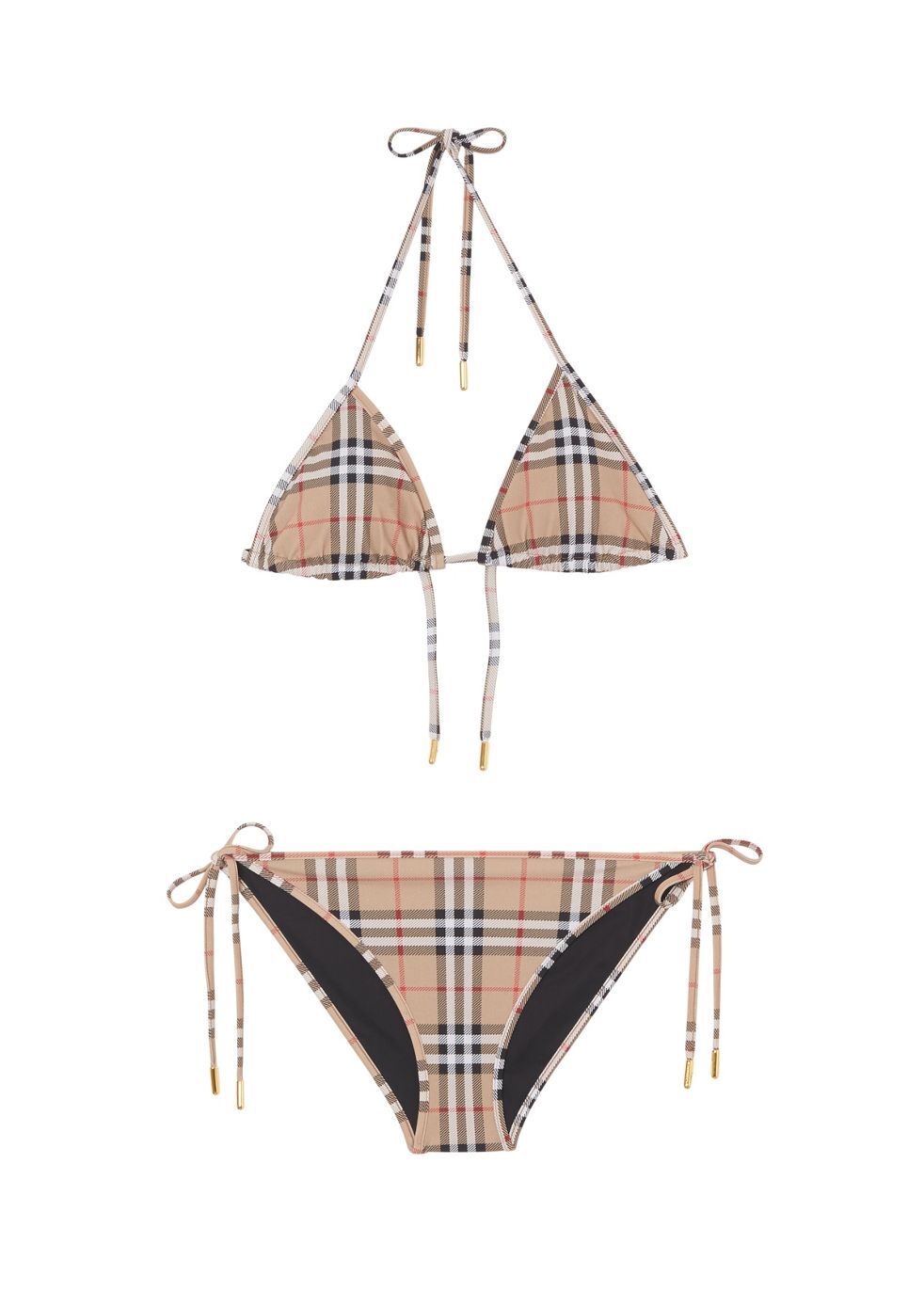 BURBERRY Vintage Check Stretch Nylon Triangle Bikini | endource