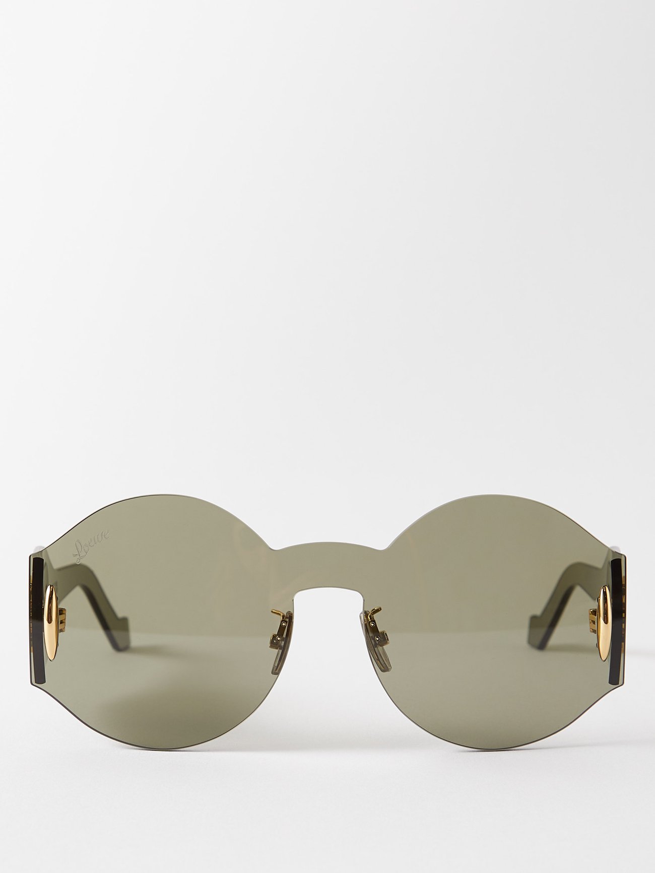 LOEWE Round Rimless Acetate Sunglasses in Green | Endource