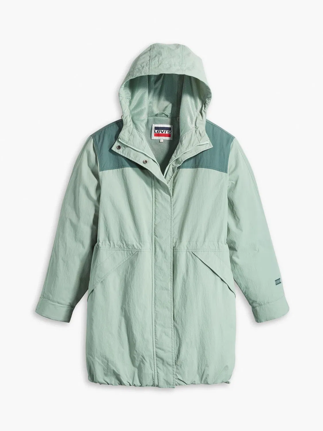 LEVI'S Misty Colour Block Water Resistant Rain Jacket in Granite Green ...