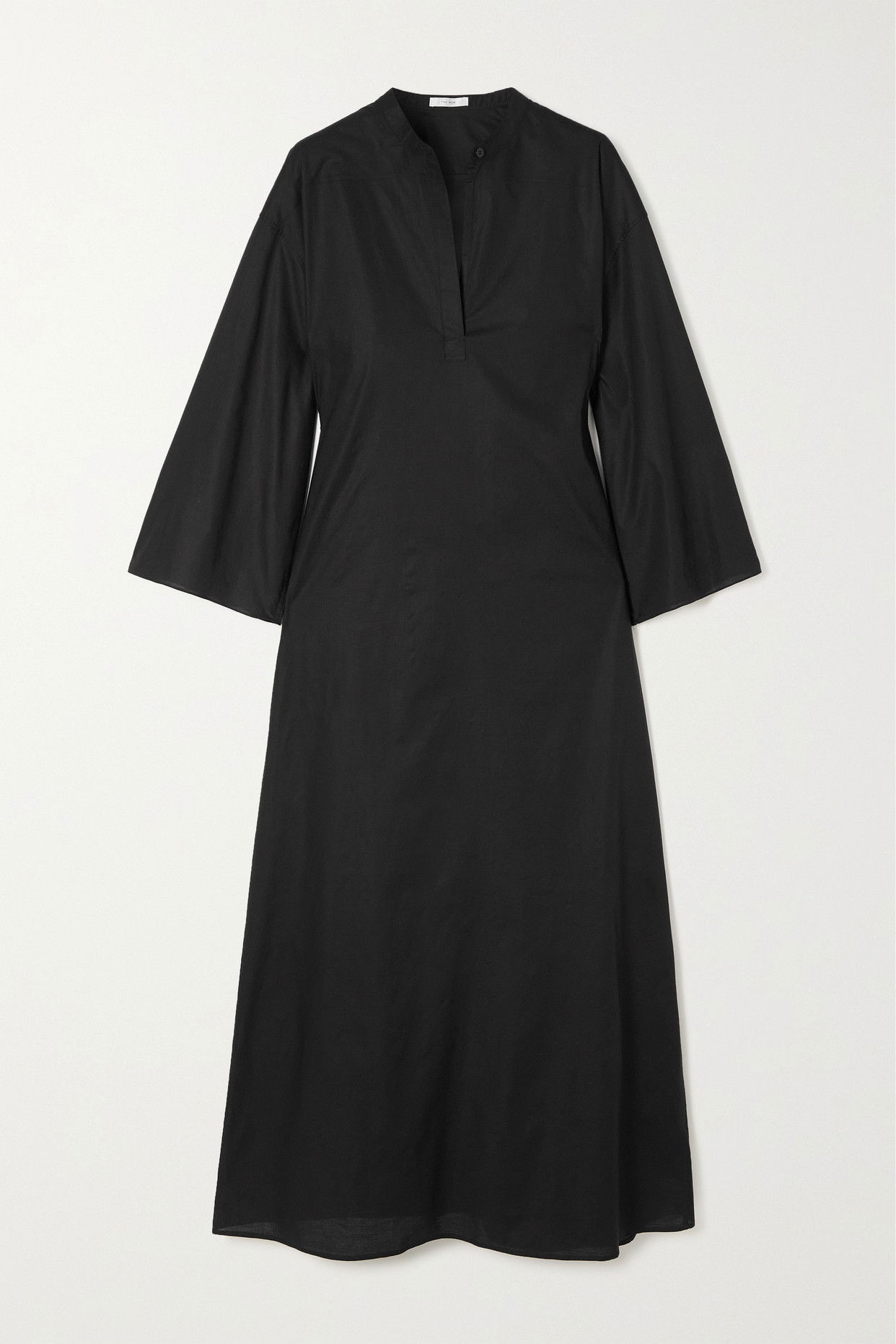 THE ROW Lanna Cotton-Voile Maxi Dress in Black | Endource