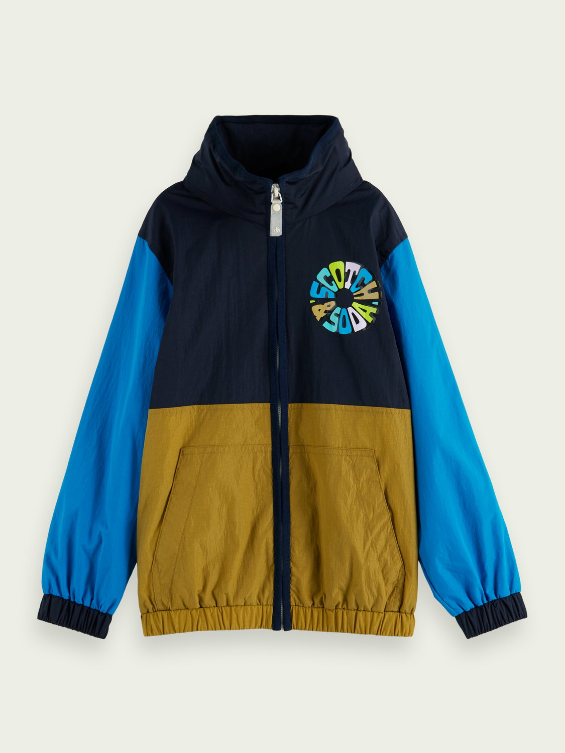 SCOTCH & SODA Water-Repellent Colour Block Windbreaker Jacket in ...