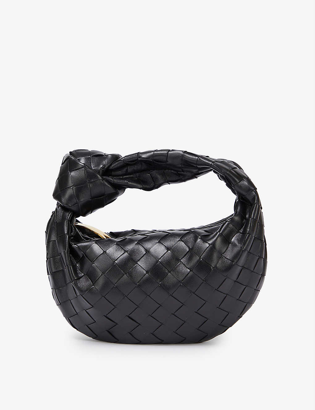 BOTTEGA VENETA Mini Jodie Intrecciato leather top-handle bag in BLACK ...