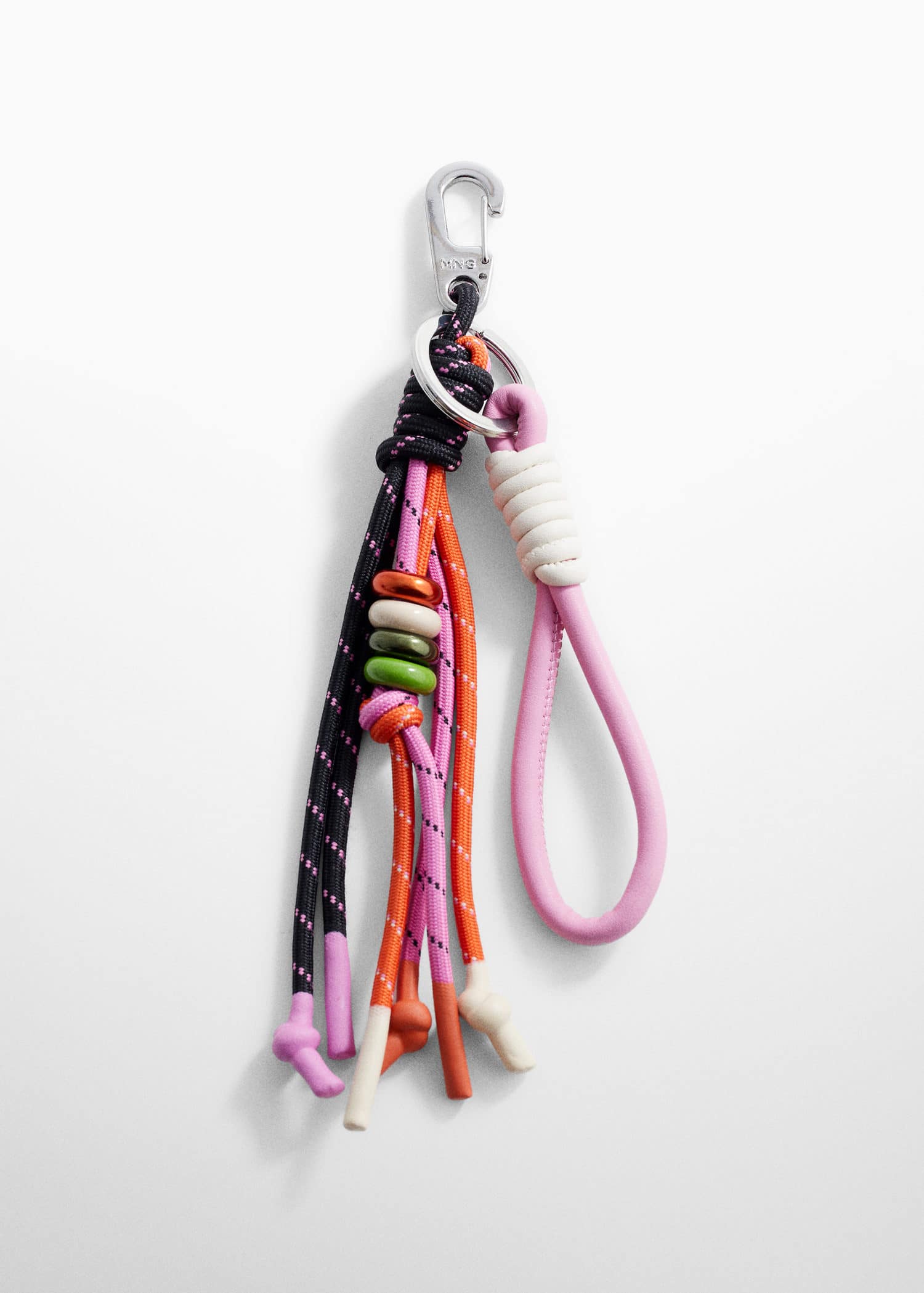 MANGO Carabiner Keychain With Knot in Black | endource