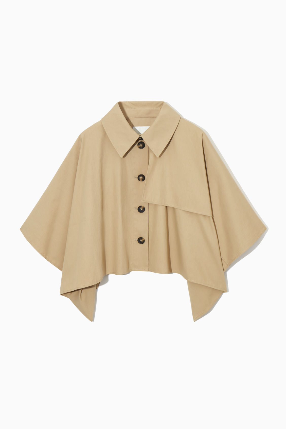 COS Hybrid Trench Coat Cape in LIGHT BEIGE | endource