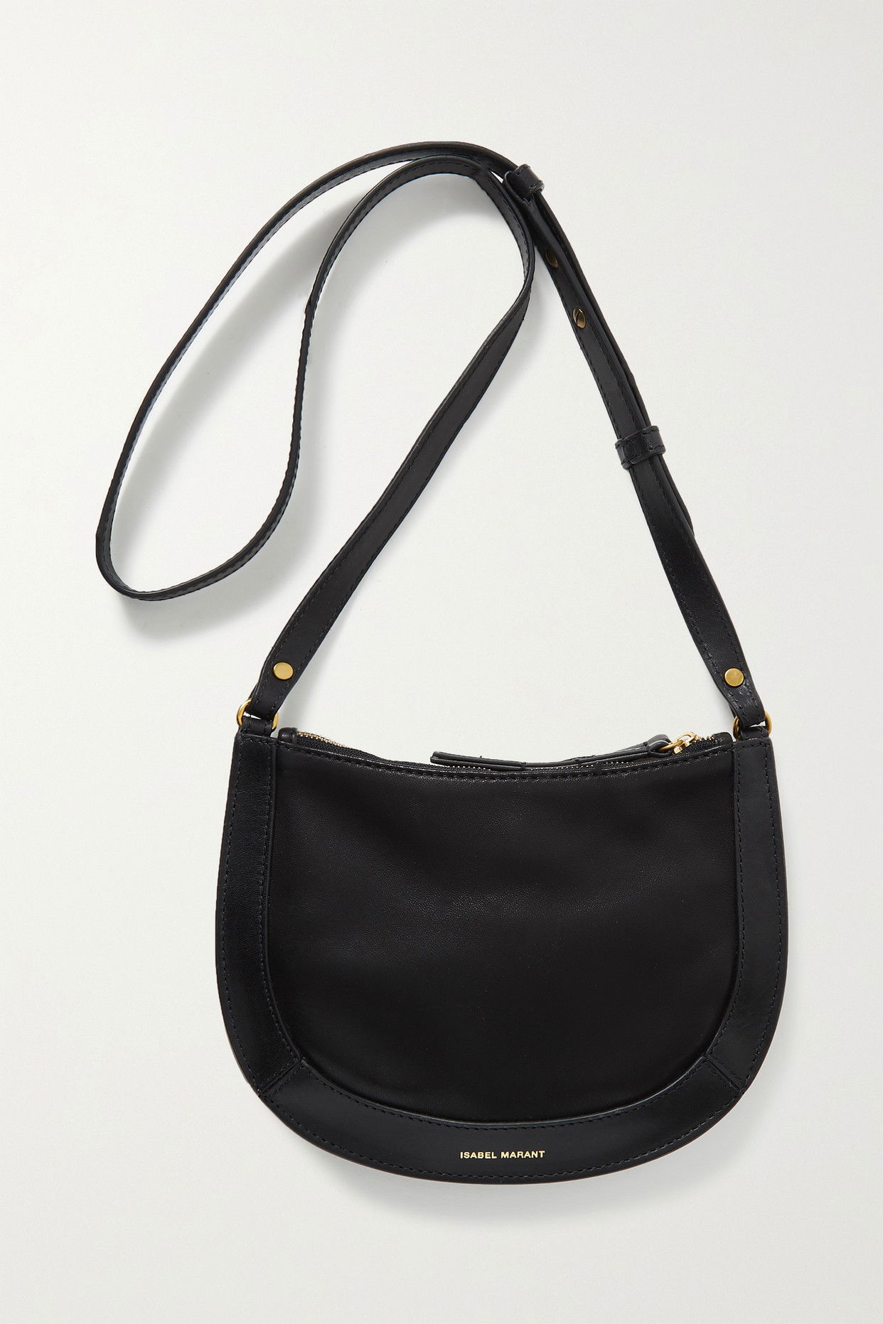 ISABEL MARANT Muho Leather Shoulder Bag in Black | Endource