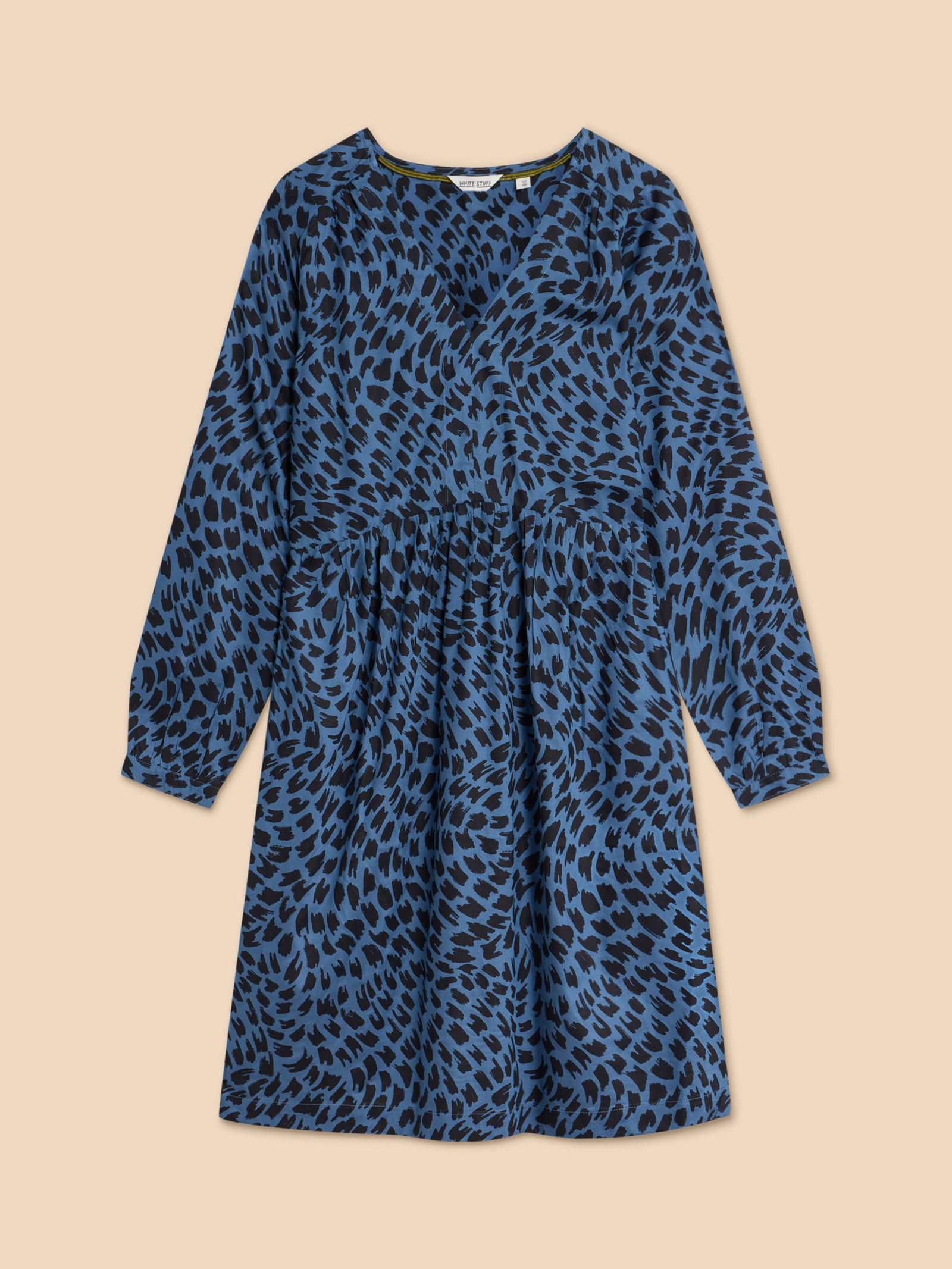 WHITE STUFF Penelope Check Knee Length Dress in Blue | Endource