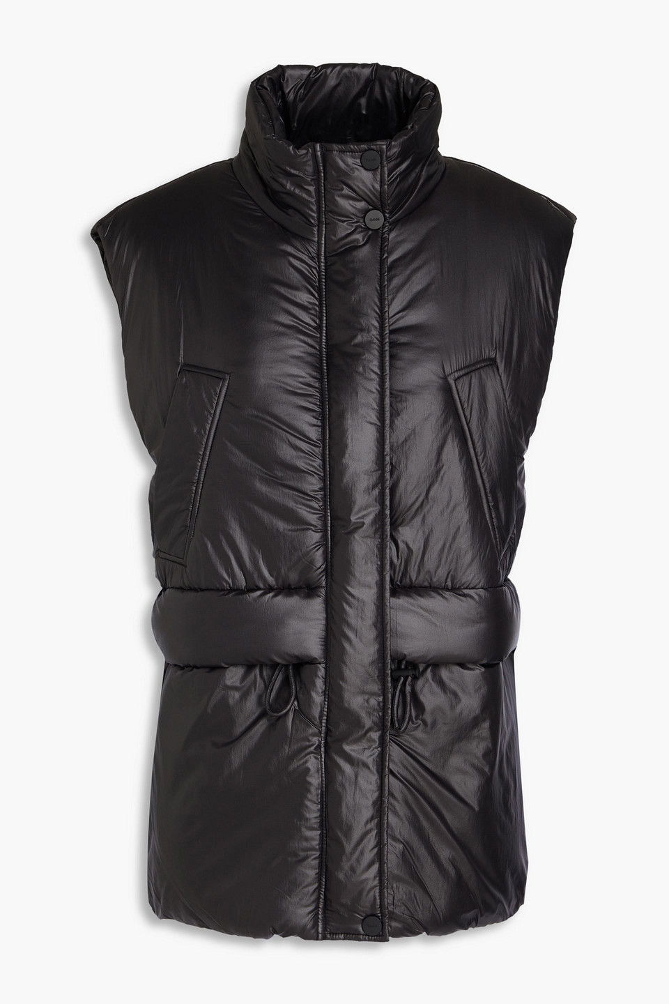 GANNI Quilted Ripstop Vest in Black | endource