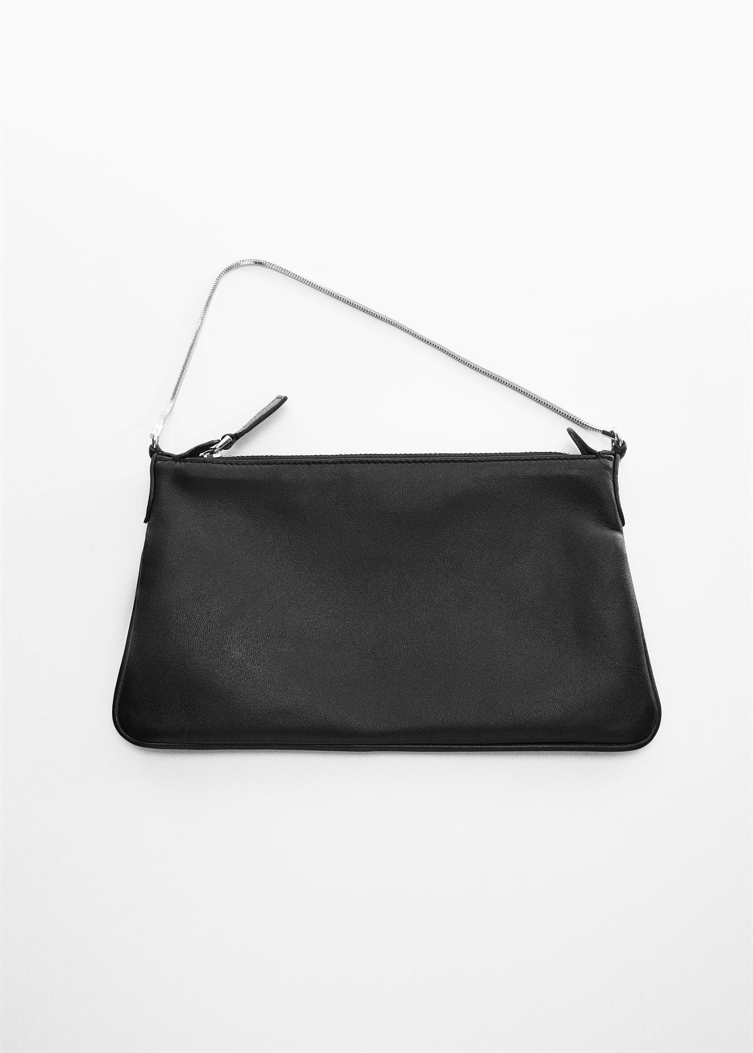 MANGO Chain Leather Bag in Black | Endource