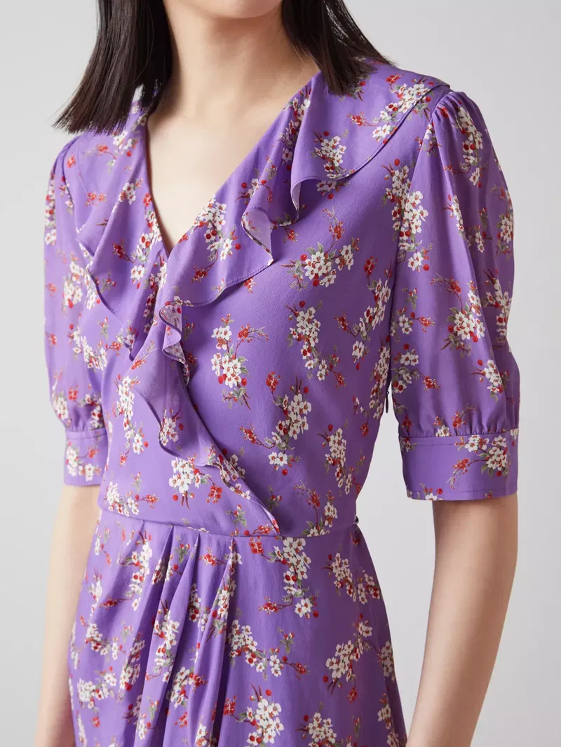 L.K. BENNETT Ophelia Floral Dress in Purple | endource