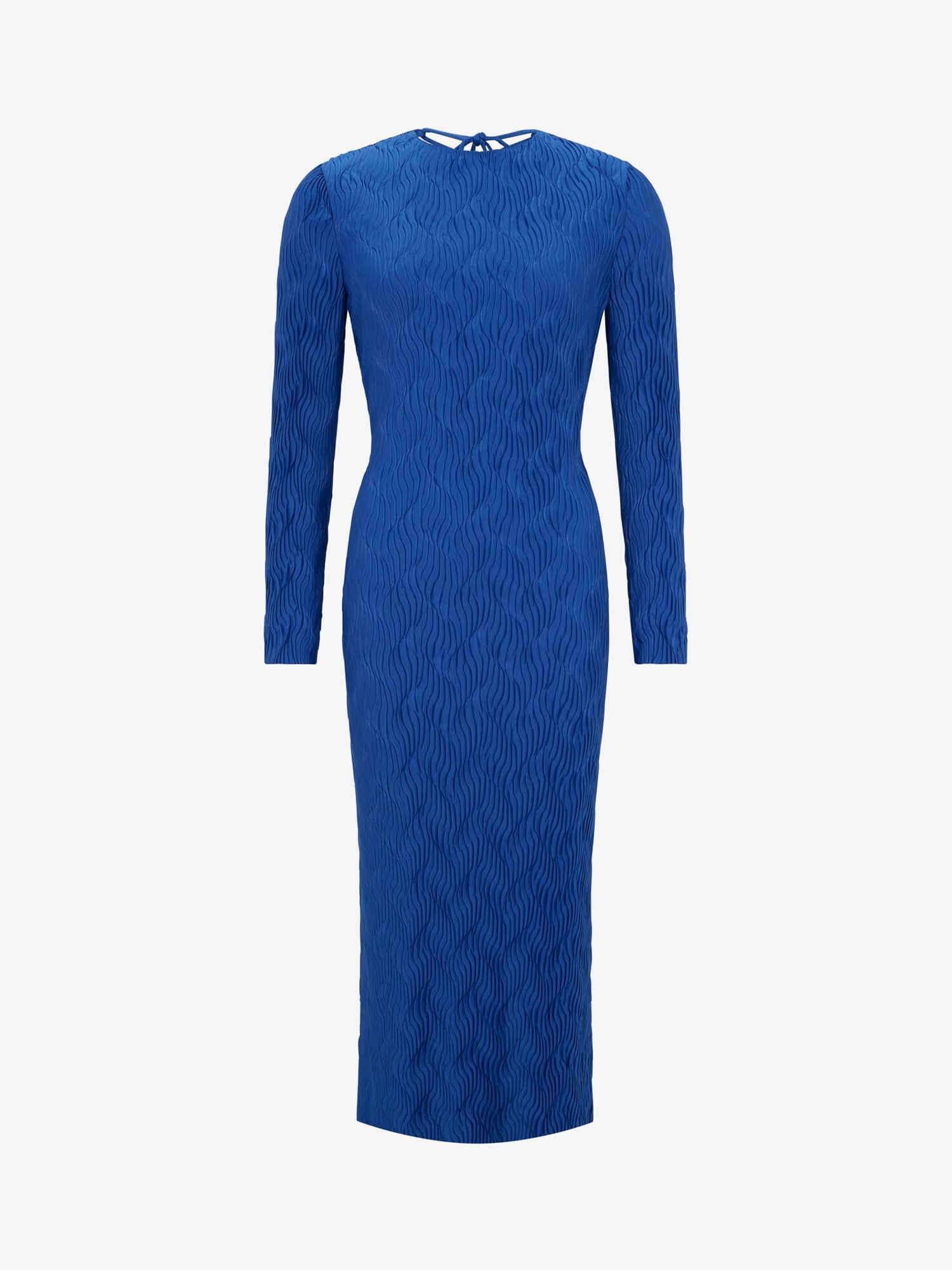 MINT VELVET Textured Midi Dress in Blue | endource