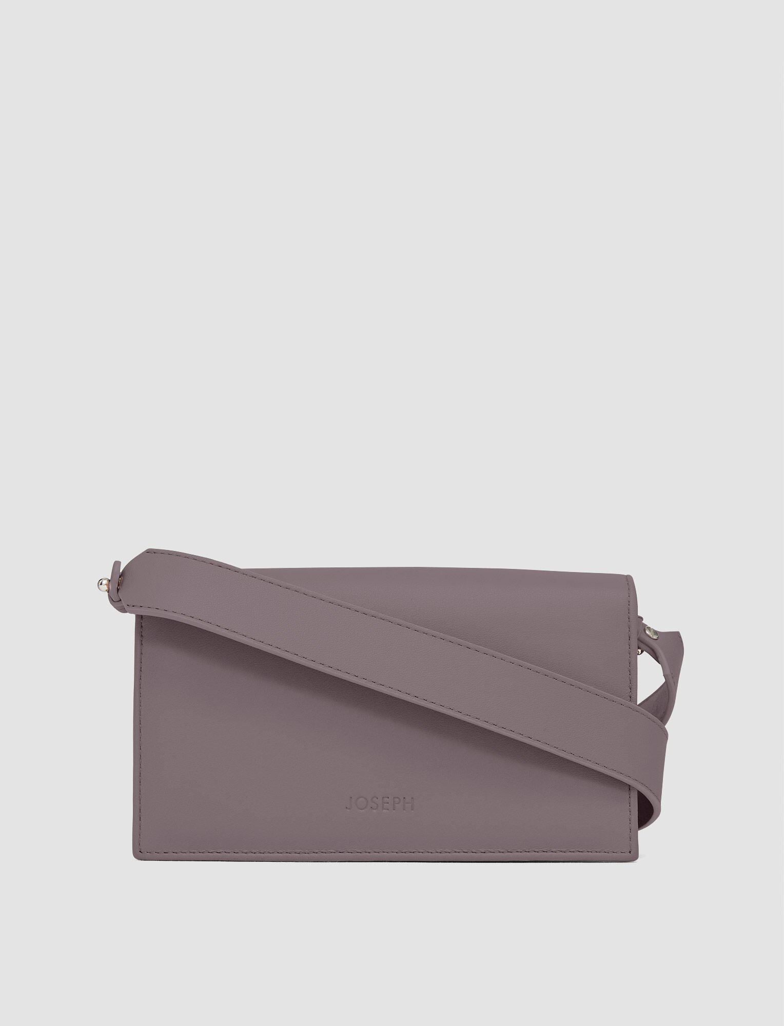 JOSEPH Leather Shoulder Wallet in Truffle | endource