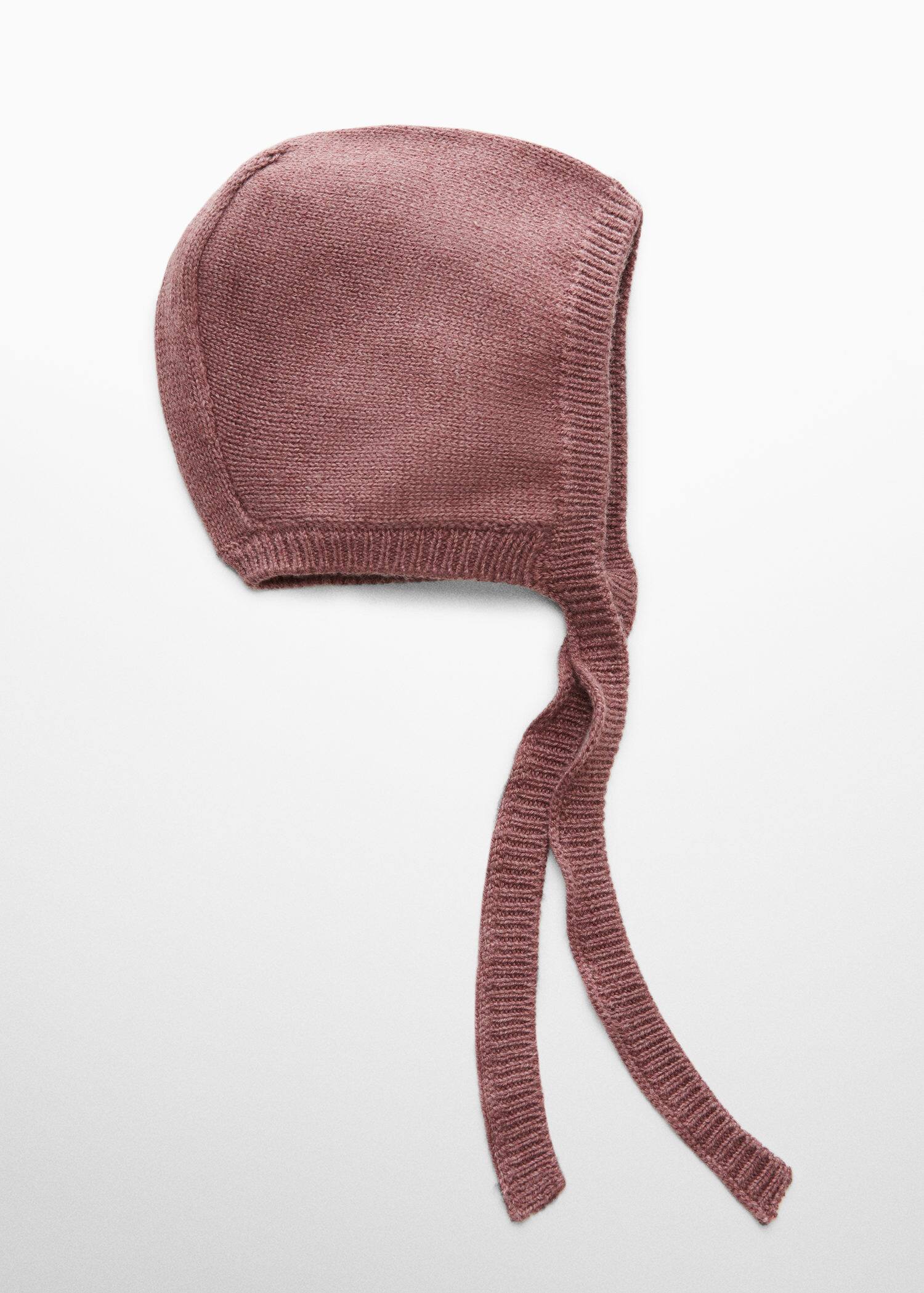 MANGO Knit Tie Beanie in Maroon | endource