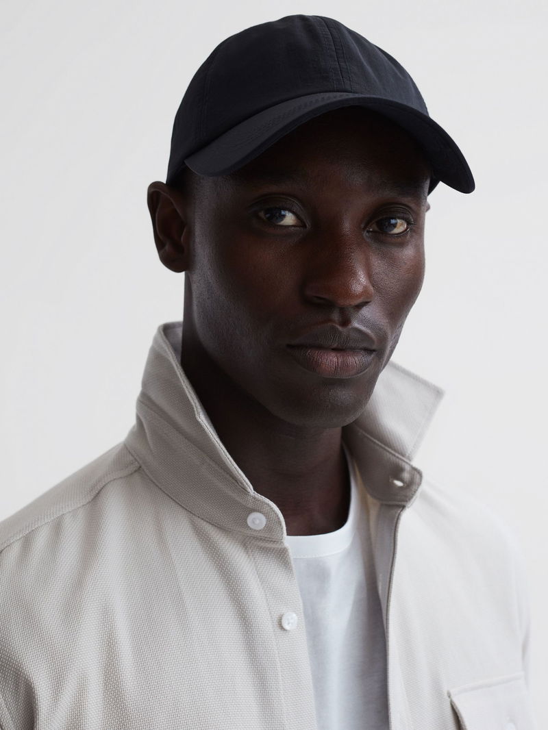 REISS Fento Ripstop Baseball Cap in Navy | endource