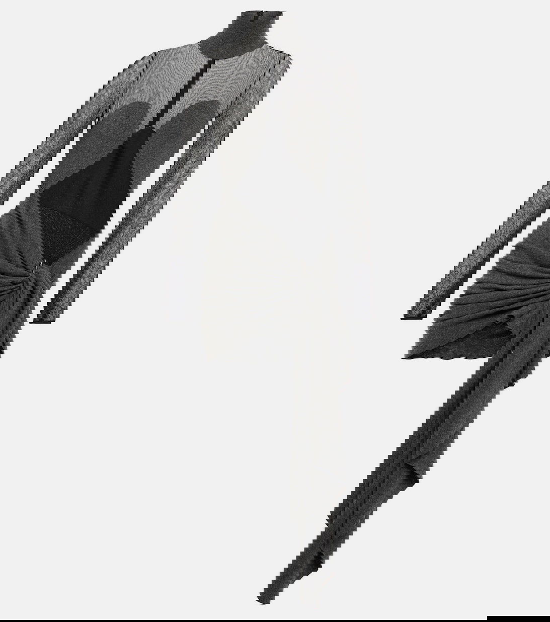 Alaïa Mesh And Wool Draped Minidress in Black | endource